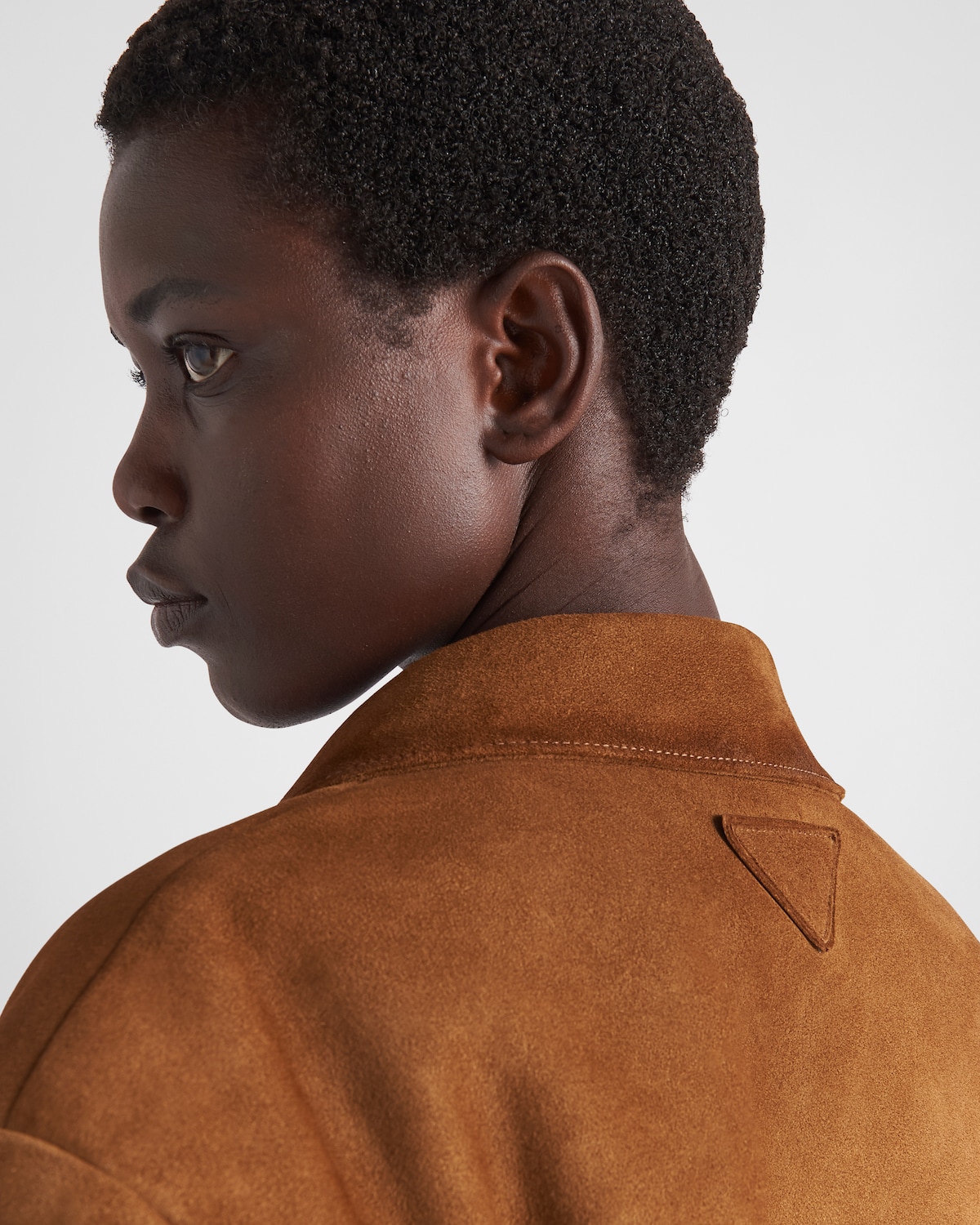 Tobacco Suede Jacket | PRADA