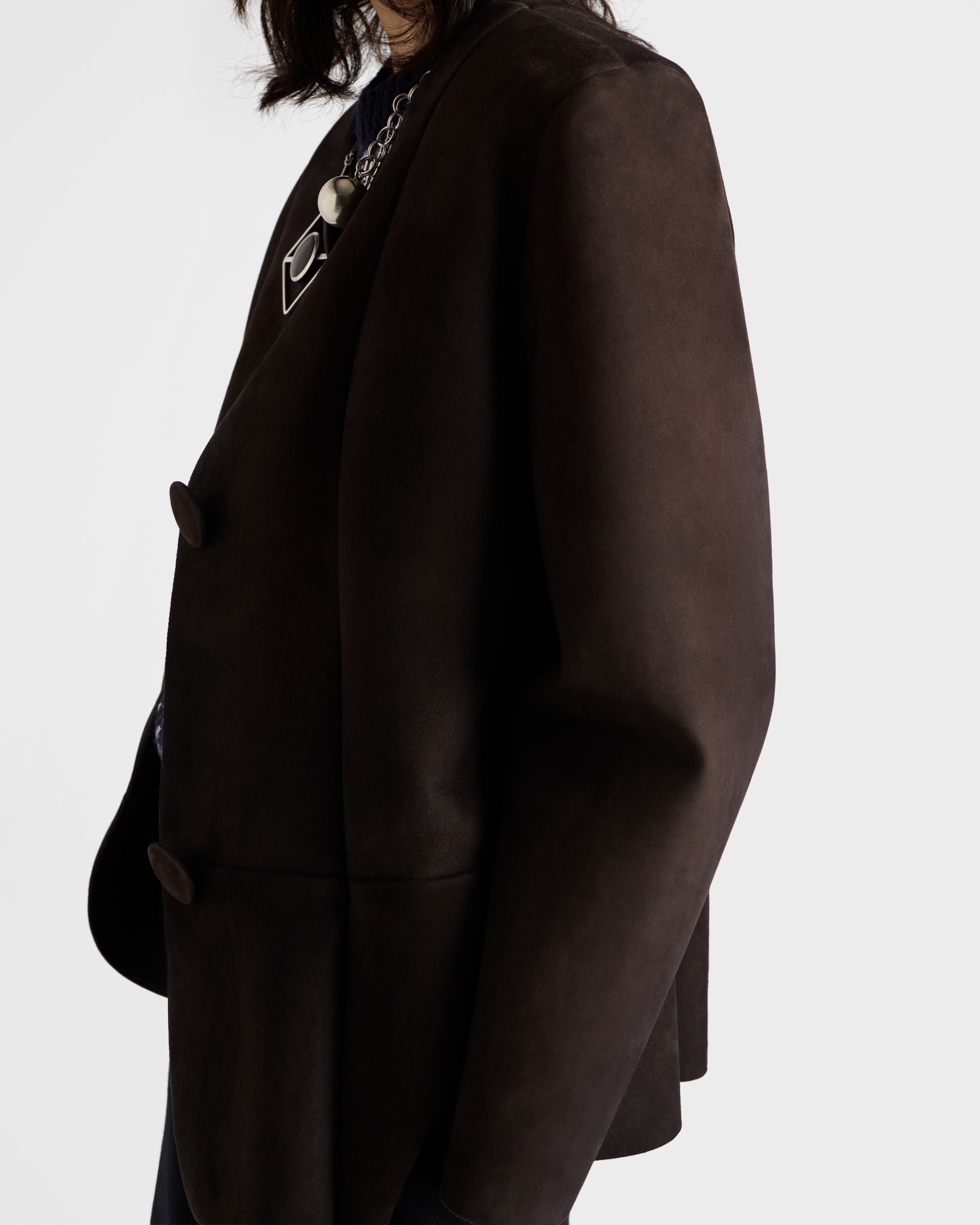 Ebony Bonded Suede Jacket | PRADA - United States
