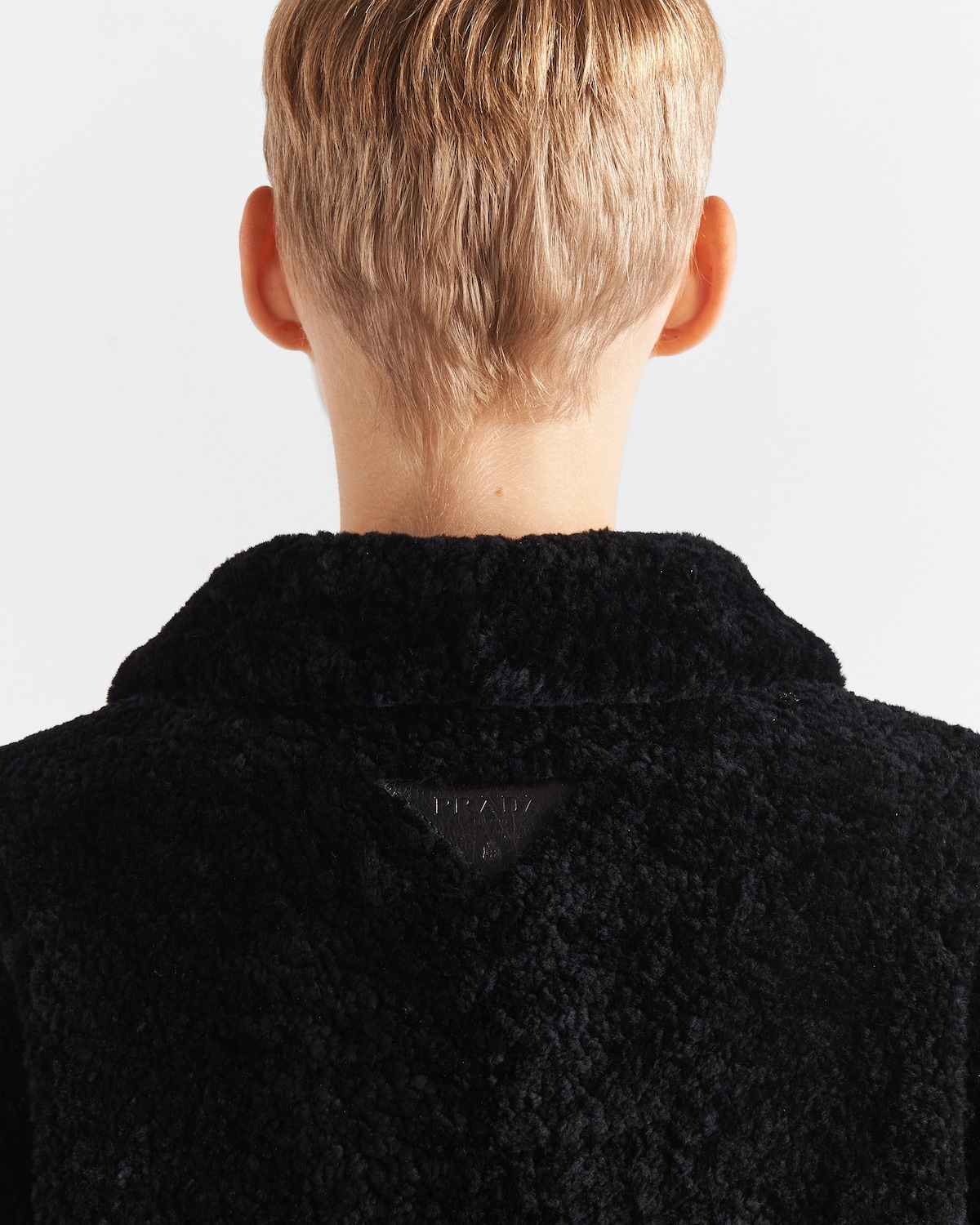Black Shearling Caban Jacket | PRADA