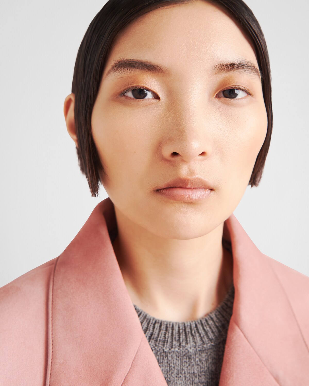 Petal Pink Suede Jacket | PRADA