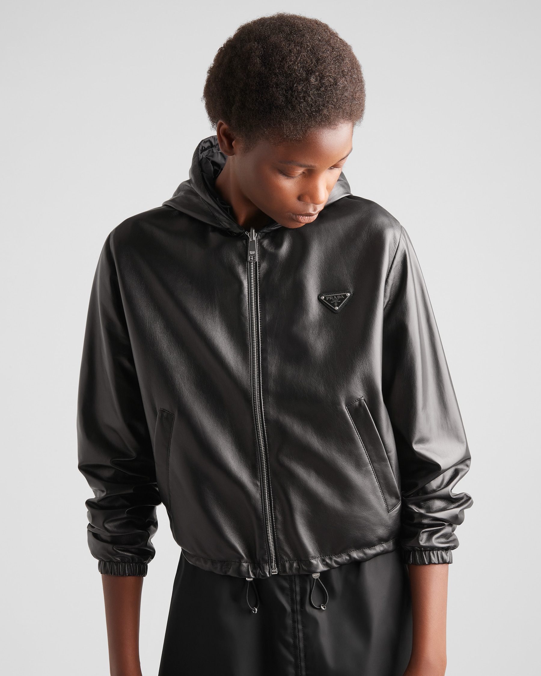 Black Reversible Nappa Leather Jacket | PRADA