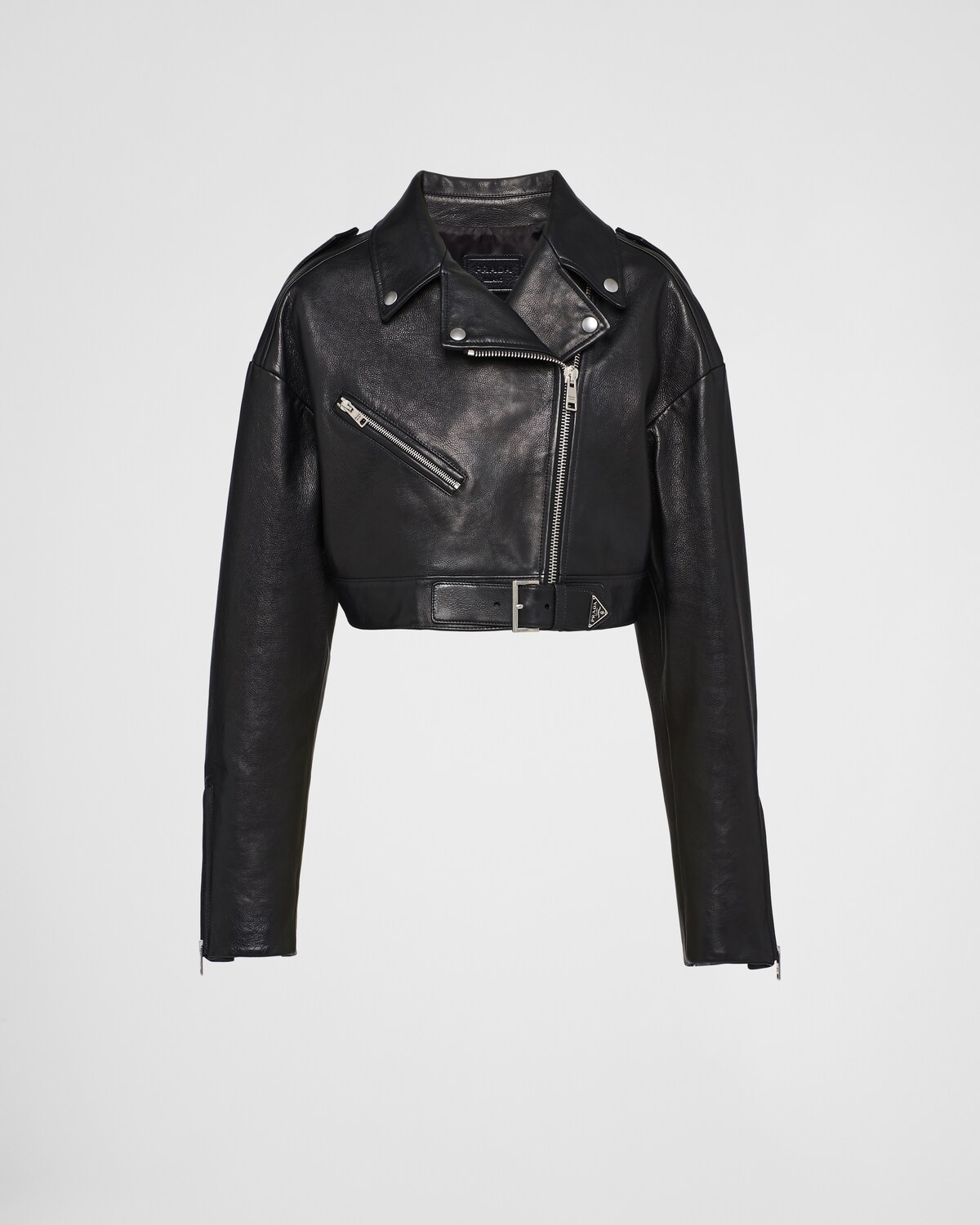 Black Leather Biker Jacket | PRADA
