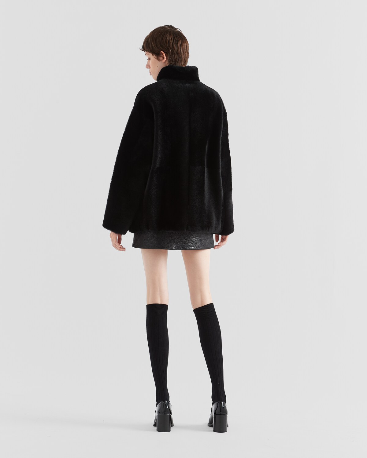 Black Shearling Fur Jacket | PRADA