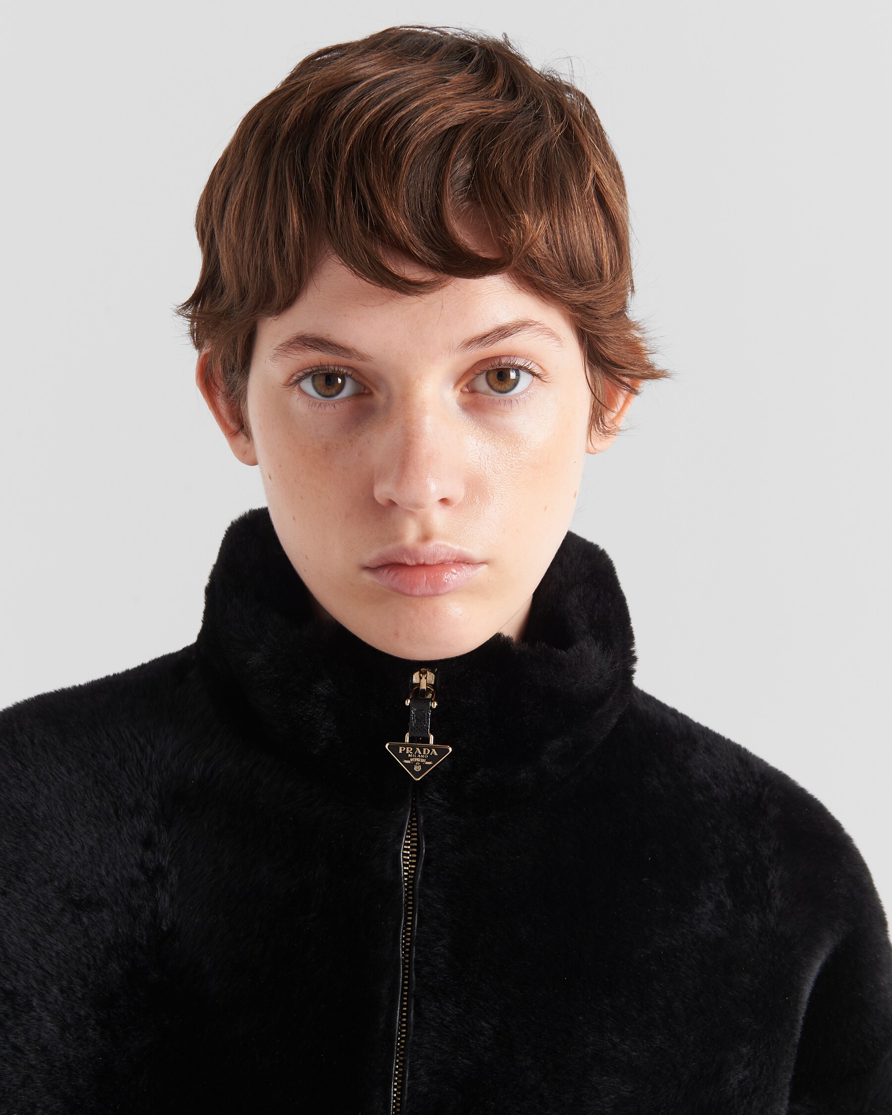 Black Shearling Fur Jacket | PRADA