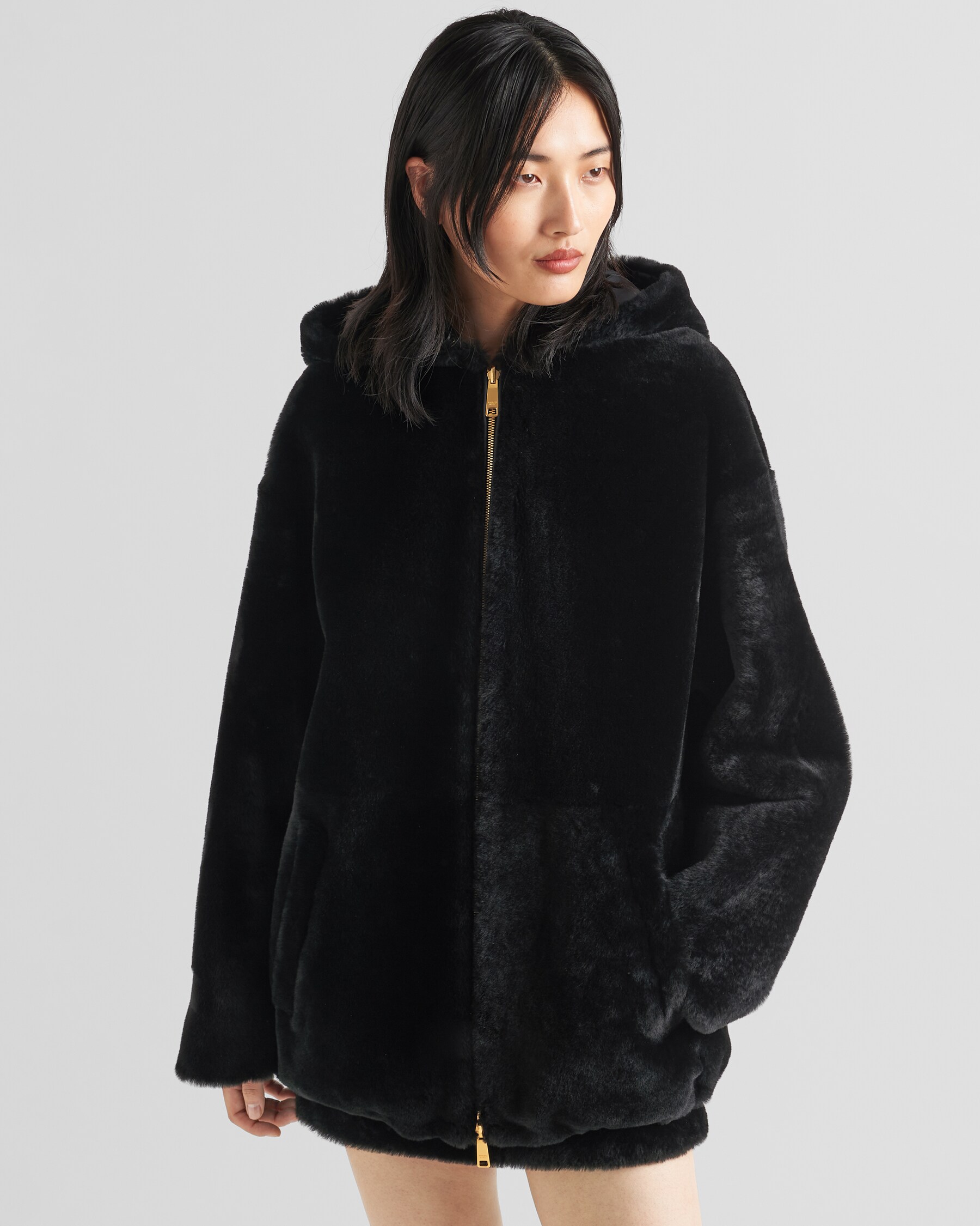 Black Shearling Jacket | PRADA