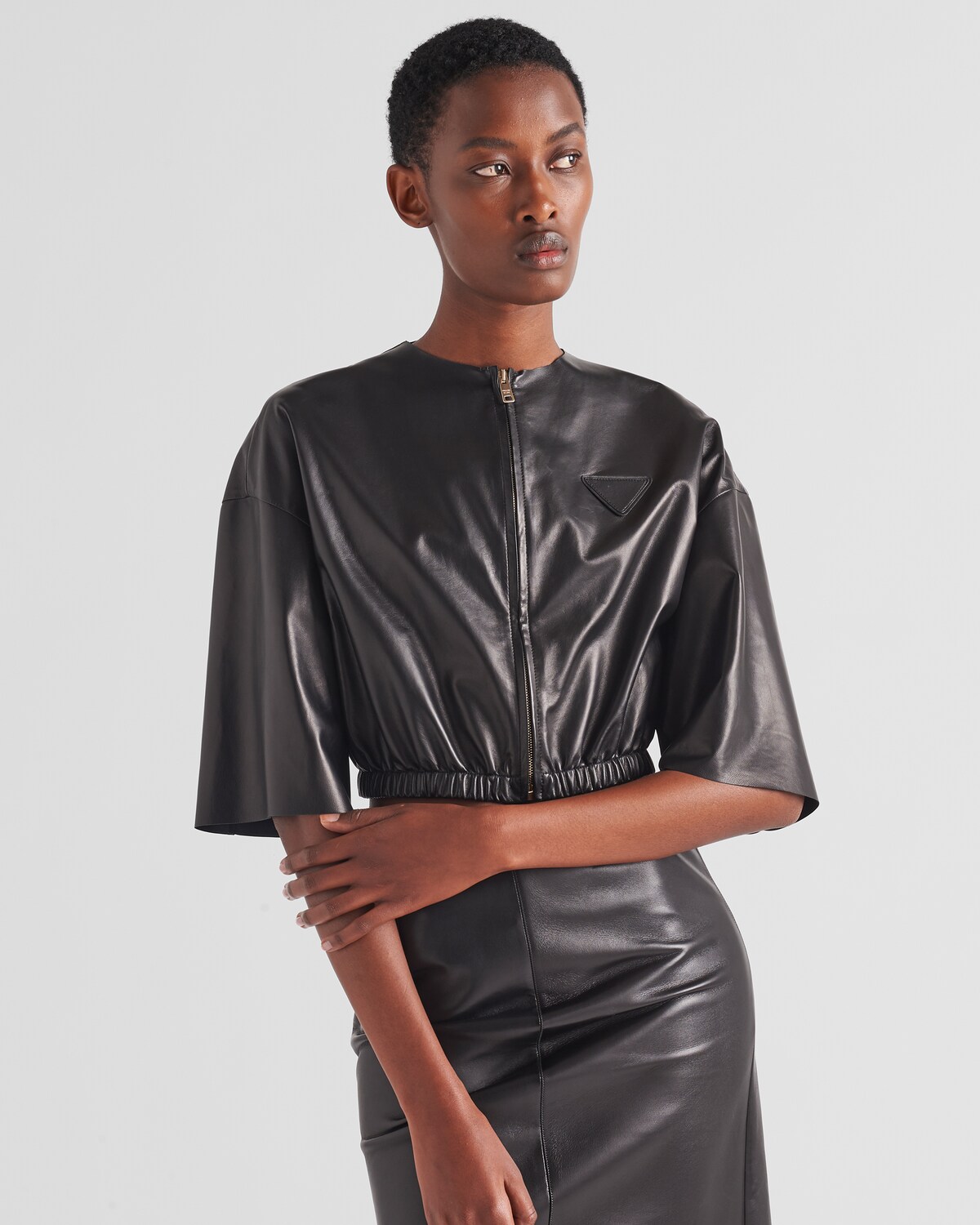 Black Nappa Leather Bomber Jacket | PRADA
