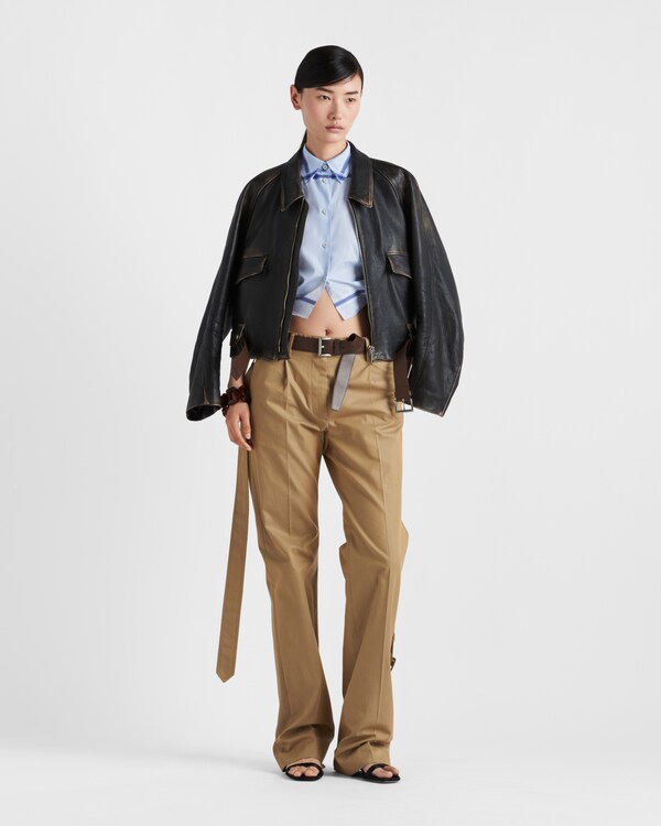 Black Leather Jacket | PRADA