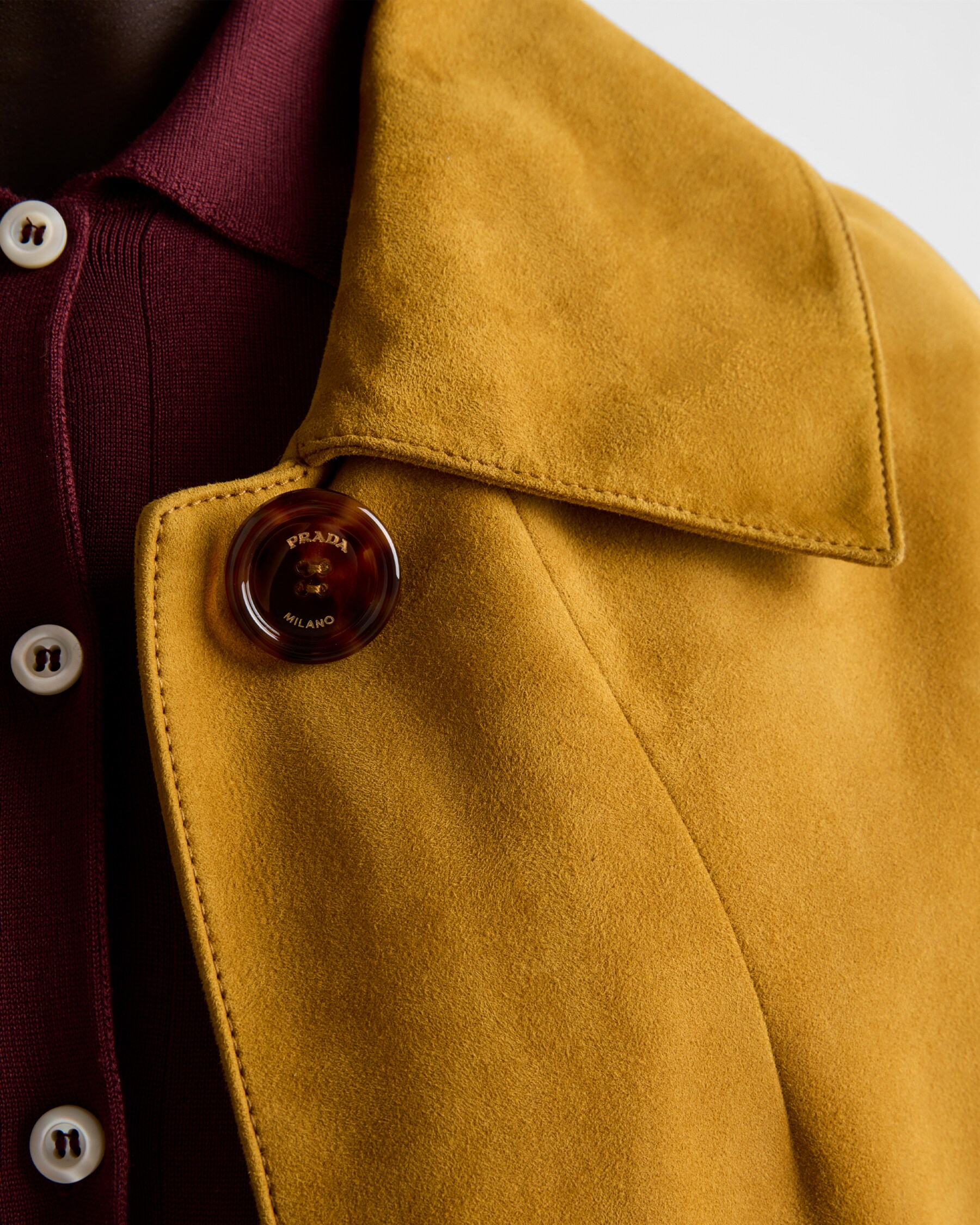 Mustard Suede Jacket | PRADA