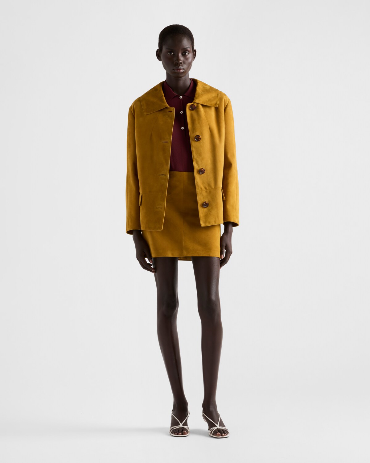 Mustard Suede Jacket | PRADA