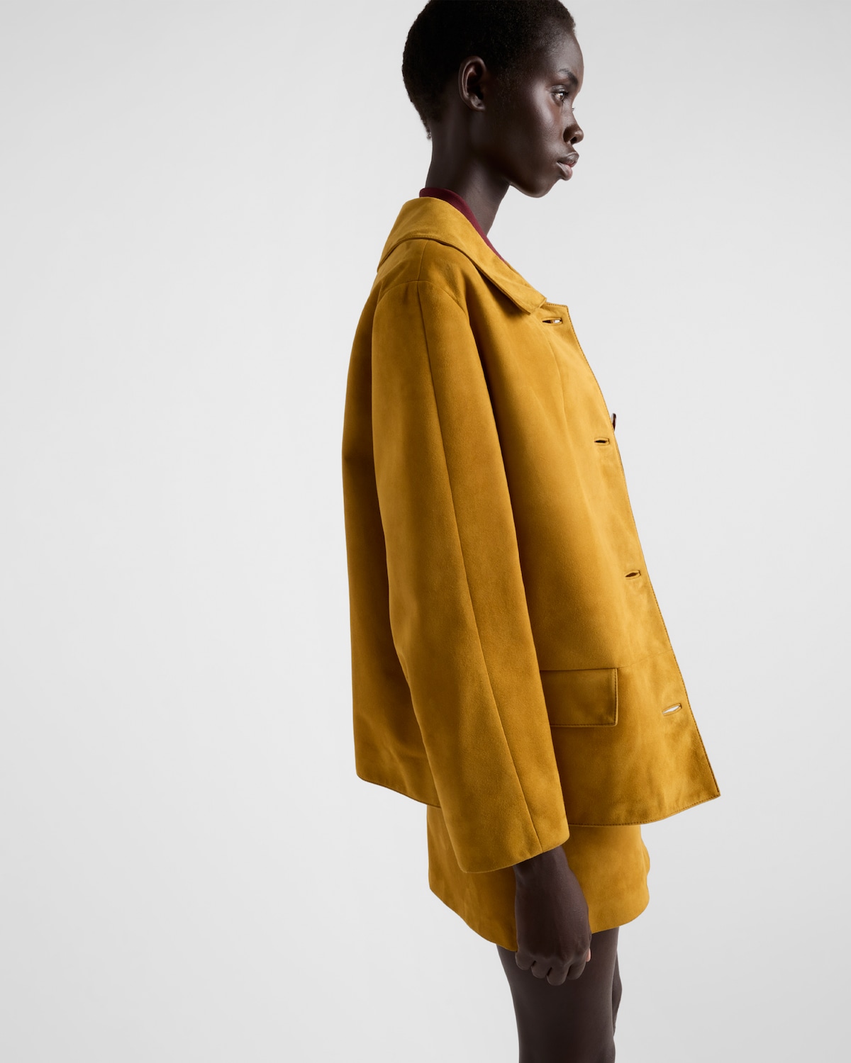 Mustard Suede Jacket | PRADA