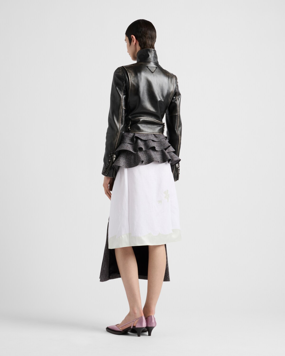 Black Leather Biker Jacket | PRADA