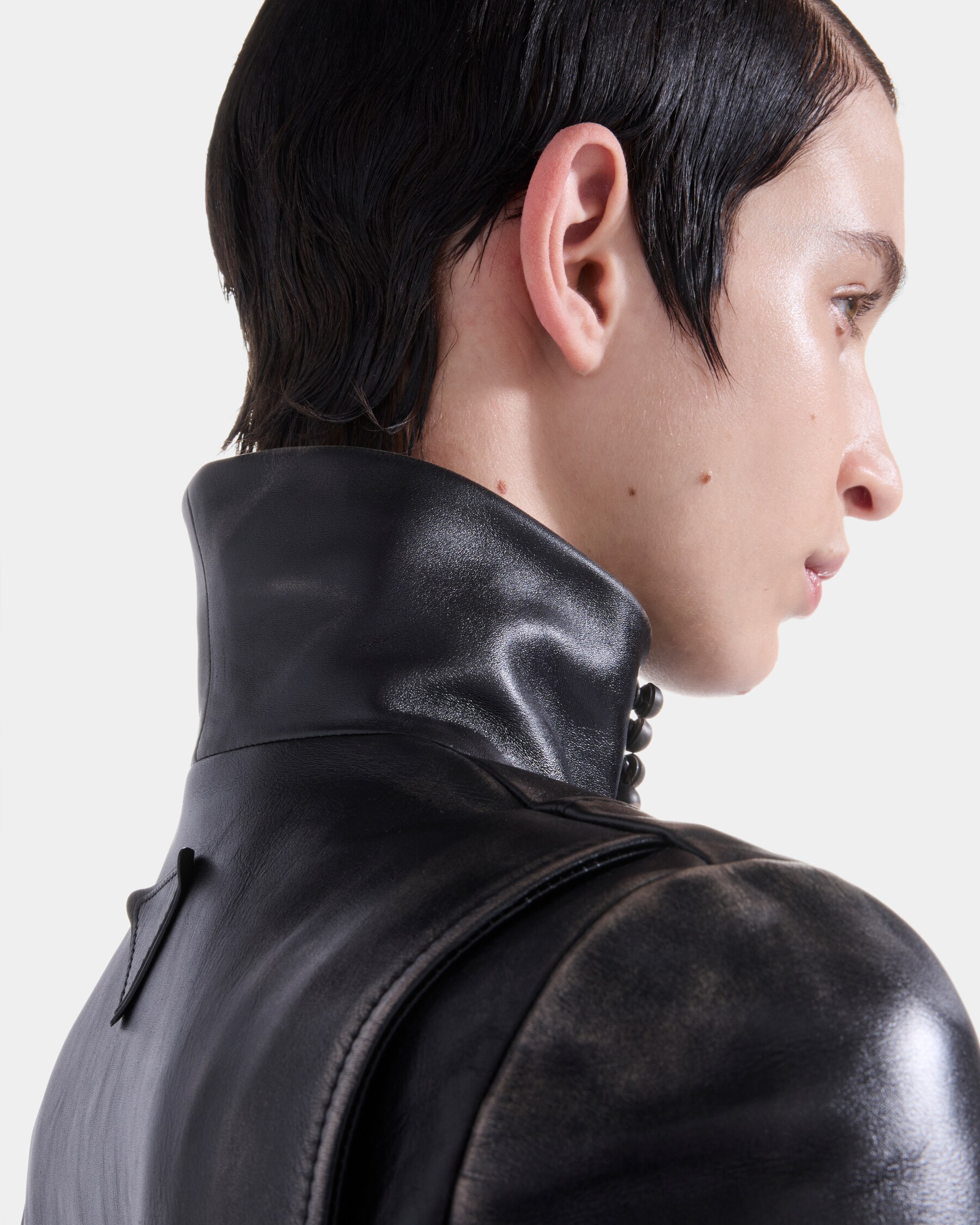 Black Leather Biker Jacket | PRADA