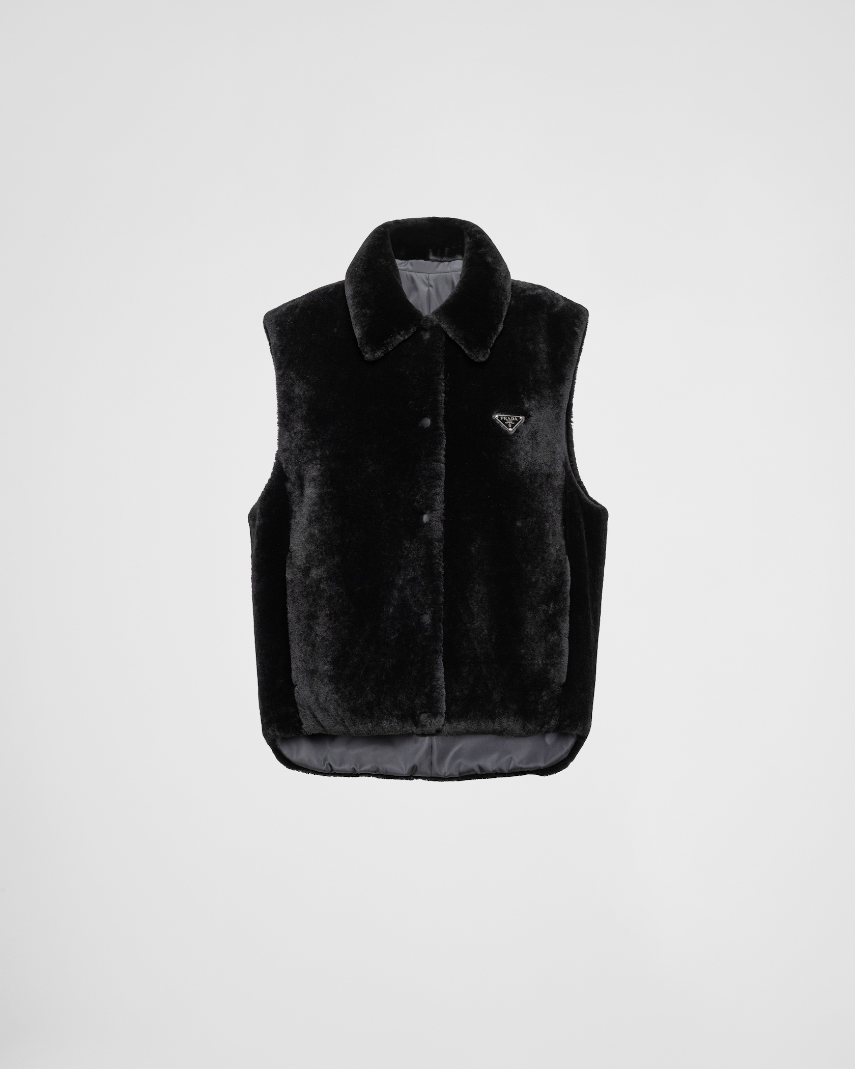 Black Shearling Vest | PRADA