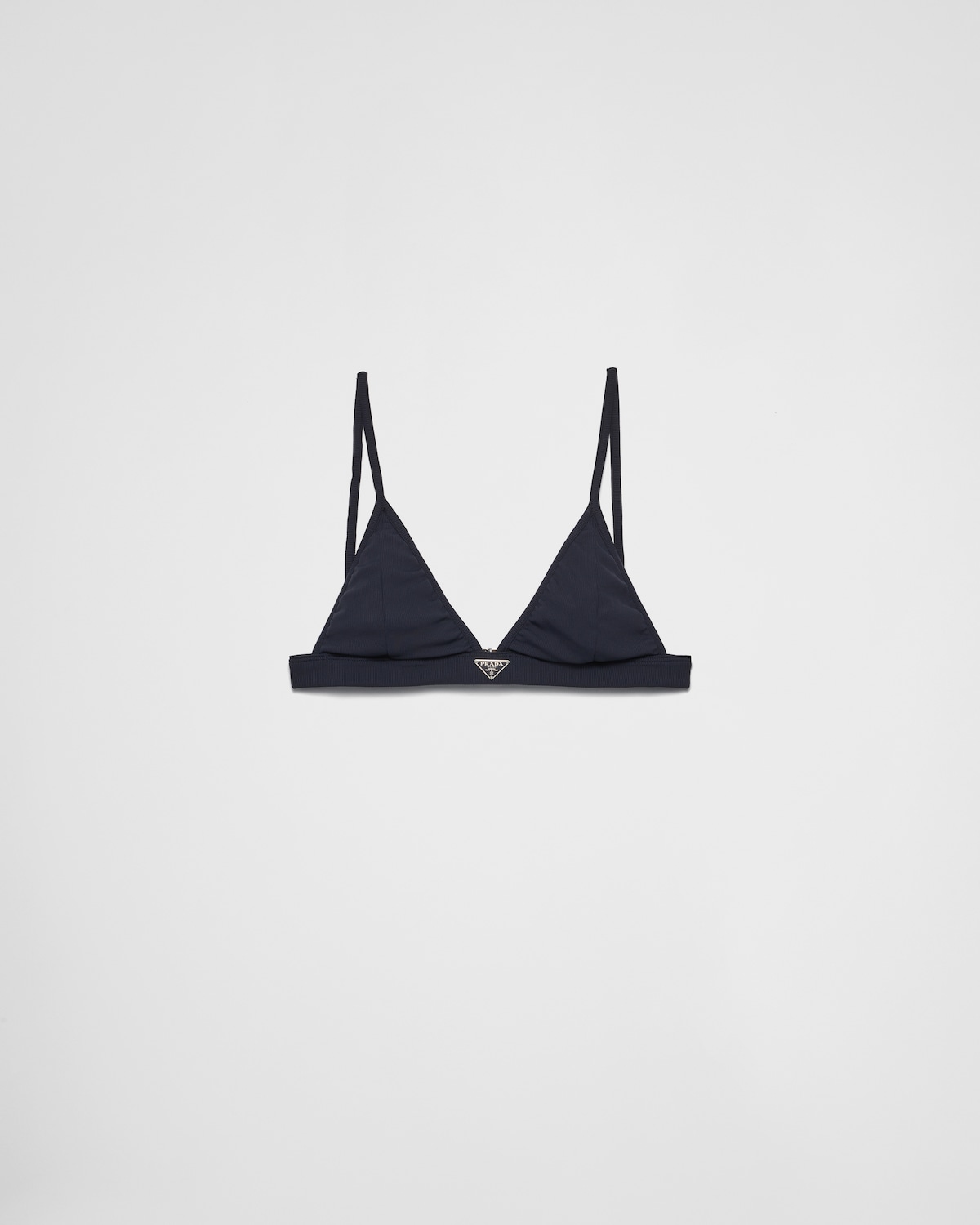 Navy Ribbed Knit Bralette Bikini Top | PRADA - United States
