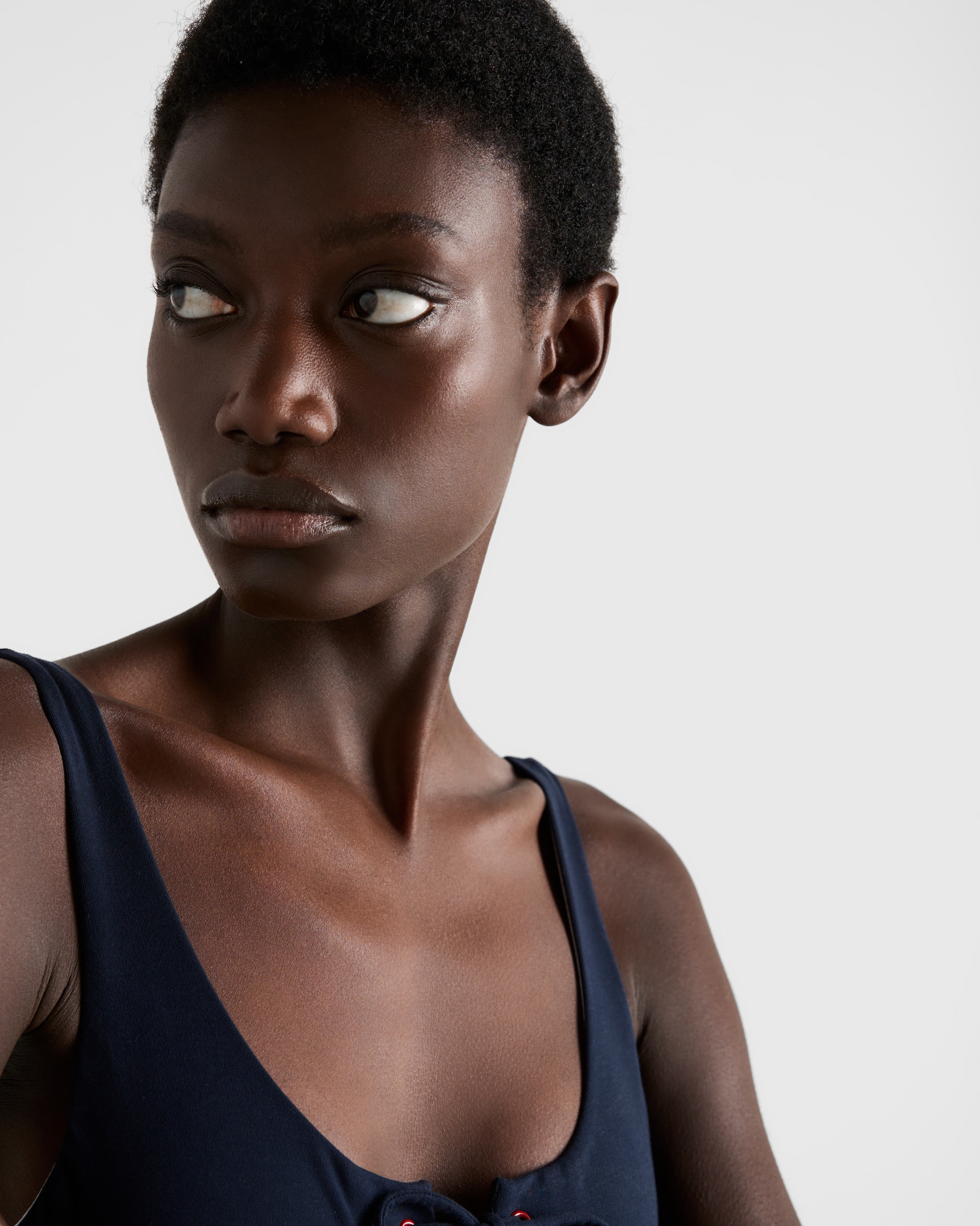 Navy One-piece Stretch Jersey Swimsuit | PRADA