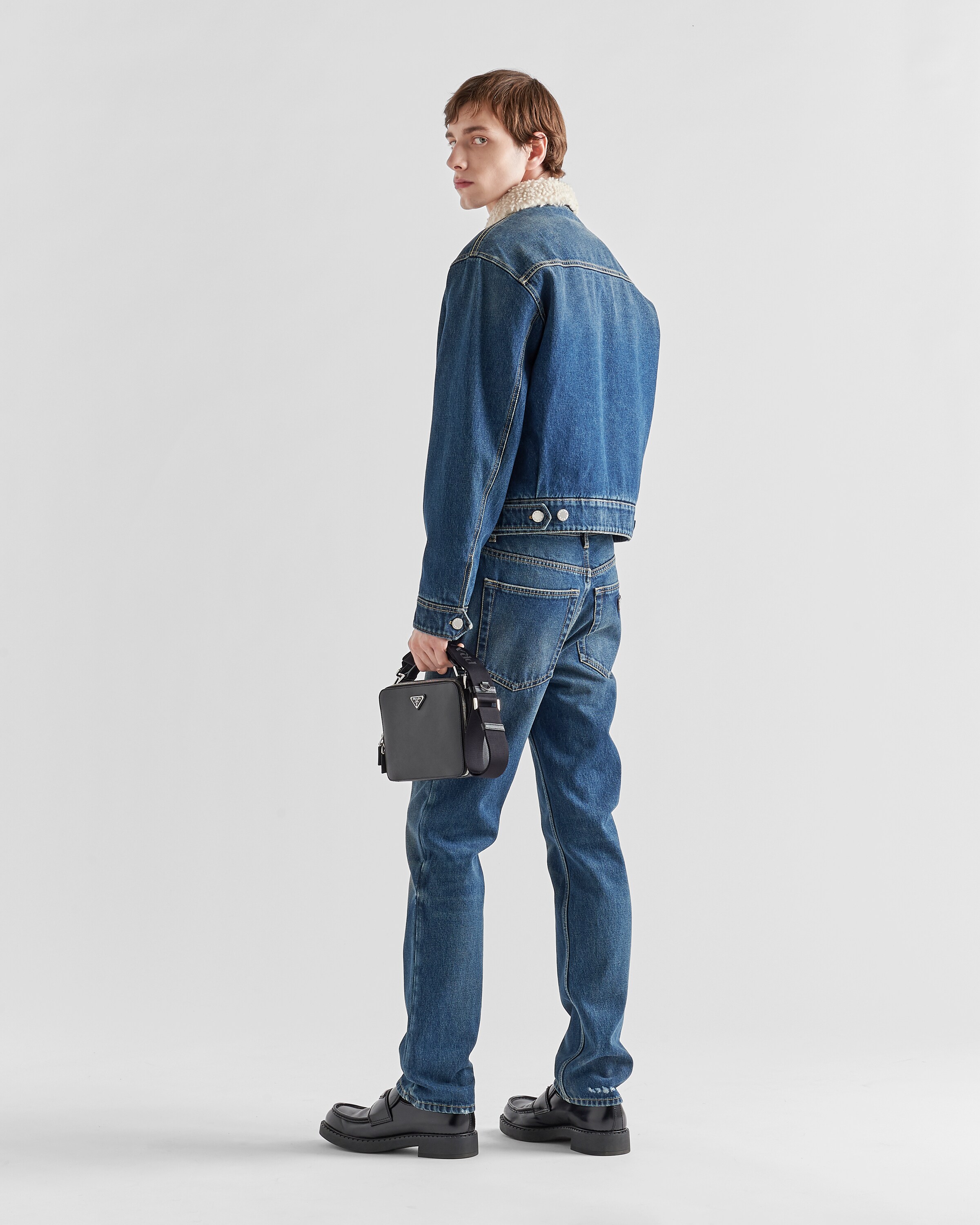 패딩 데님 재킷 블루 | Prada