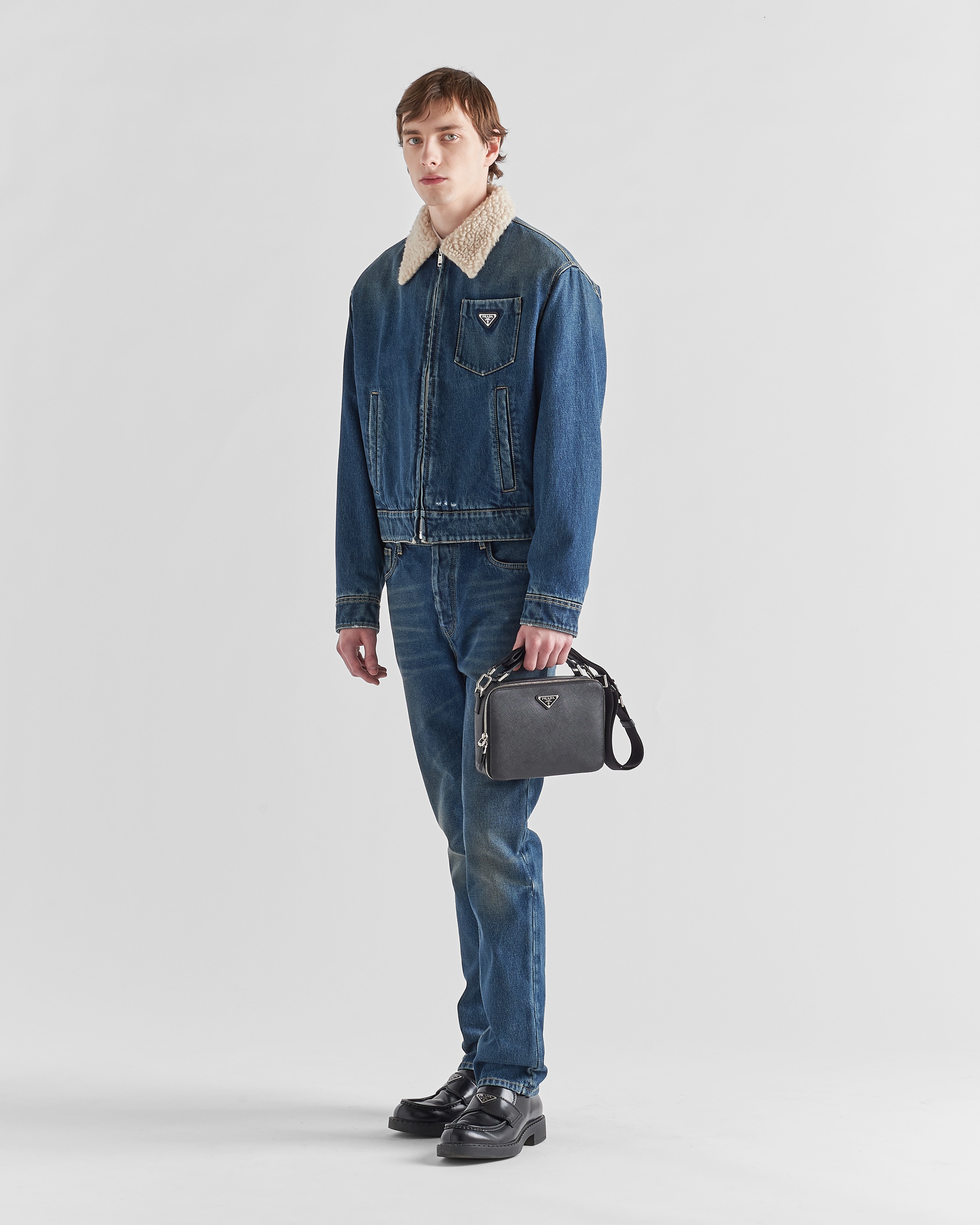 패딩 데님 재킷 블루 | Prada