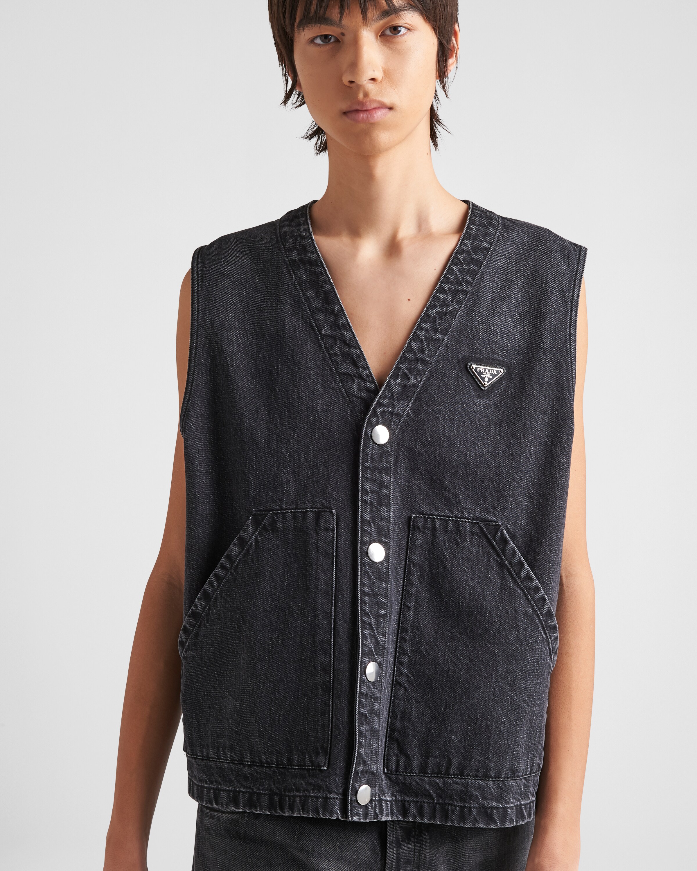 Black Denim Vest | PRADA
