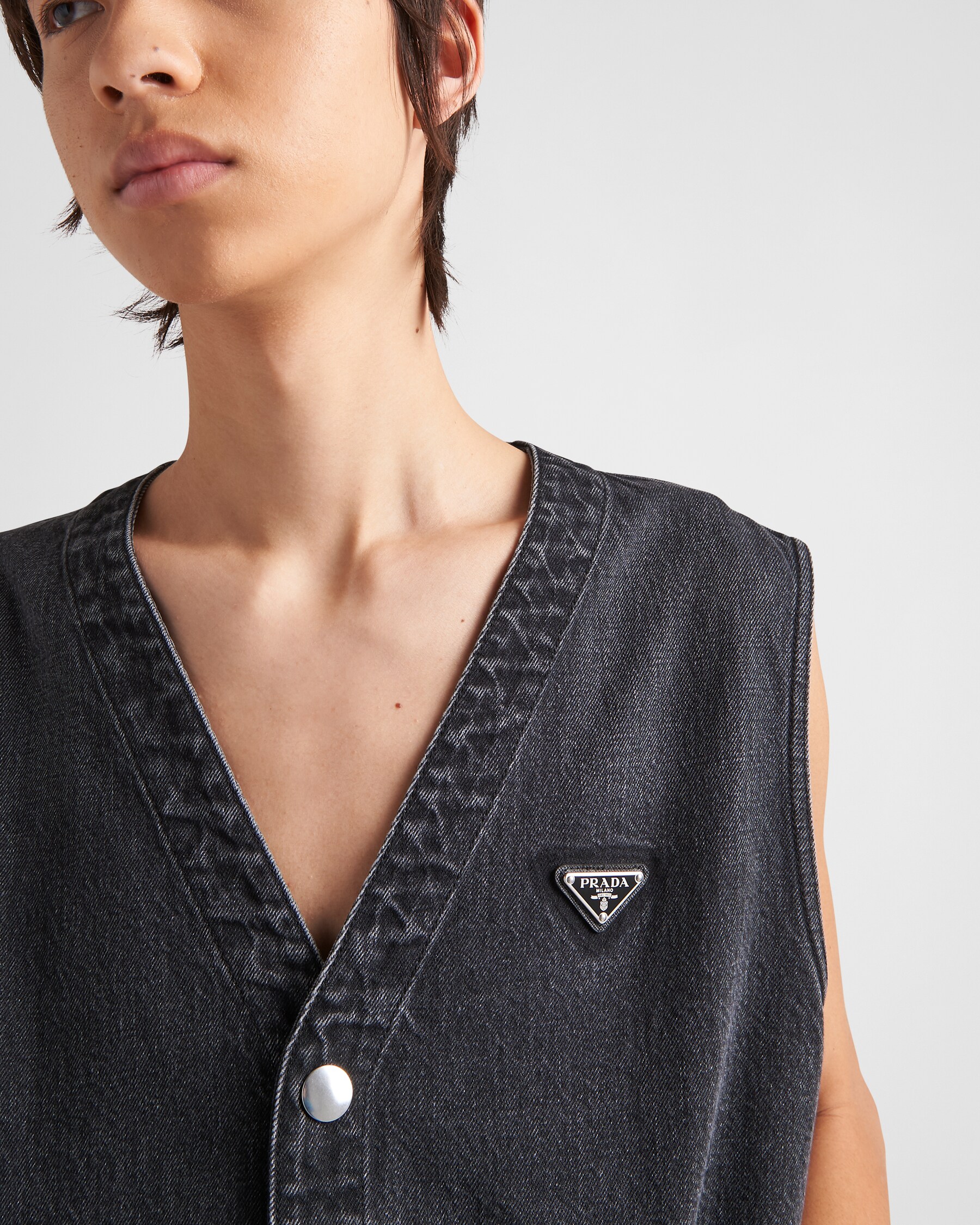 Black Denim Vest | PRADA