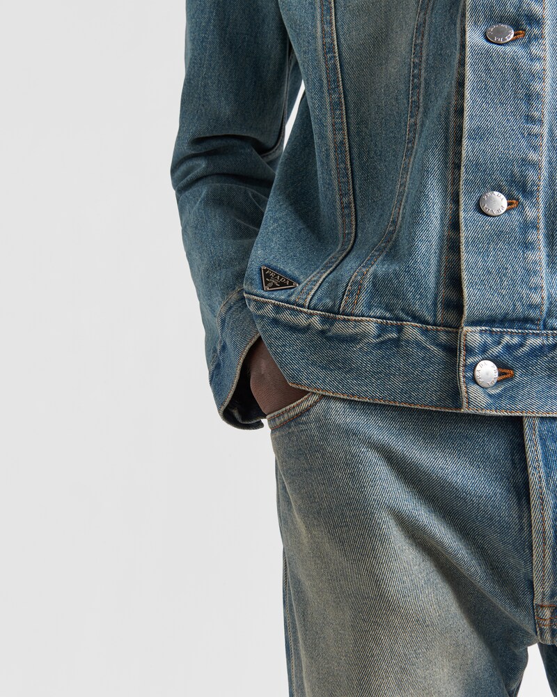Light Blue Denim Blouson Jacket | PRADA