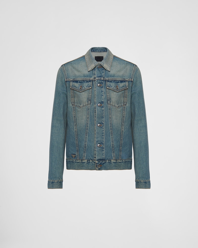 Light Blue Denim Blouson Jacket | PRADA