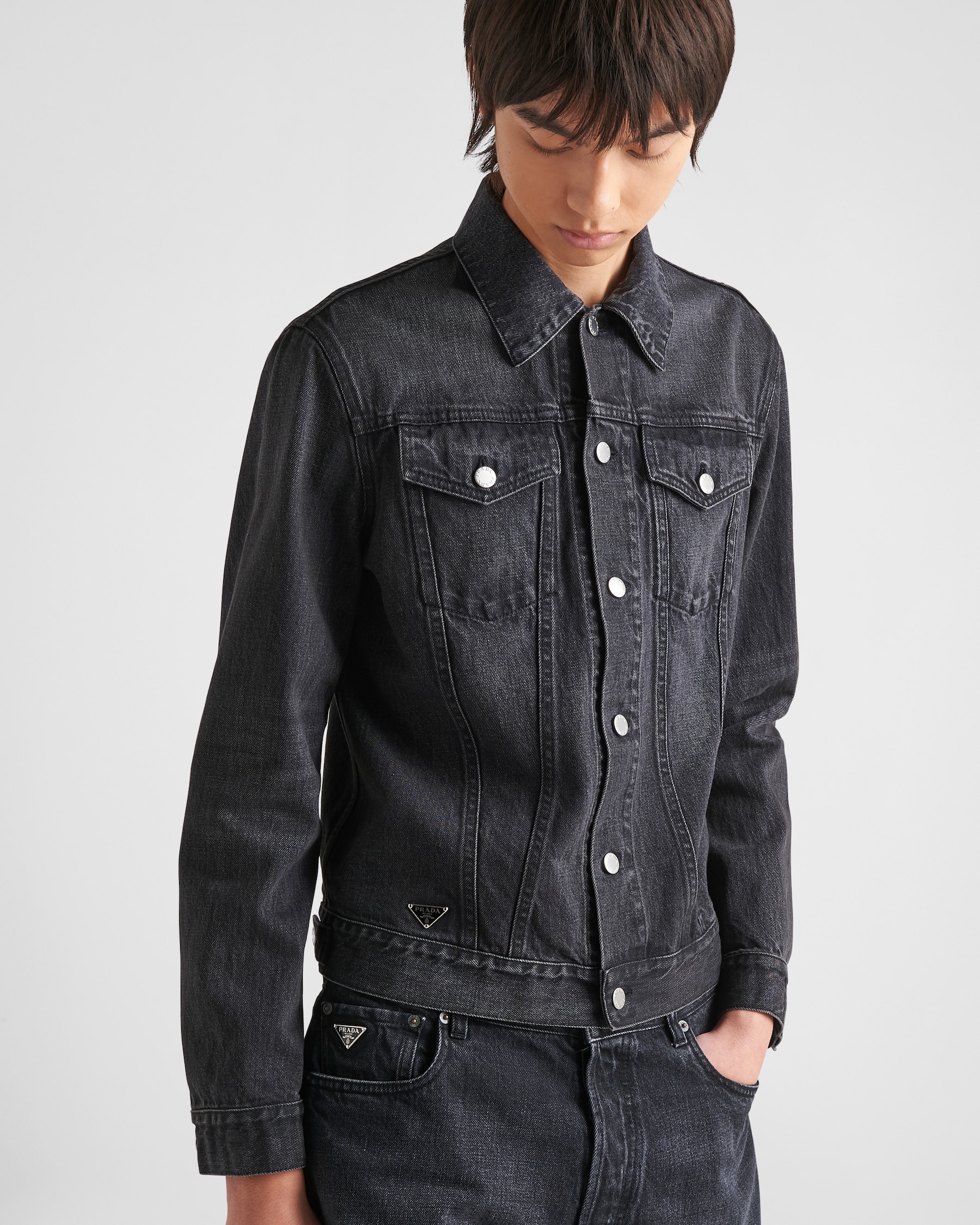 Black Denim Blouson Jacket | PRADA