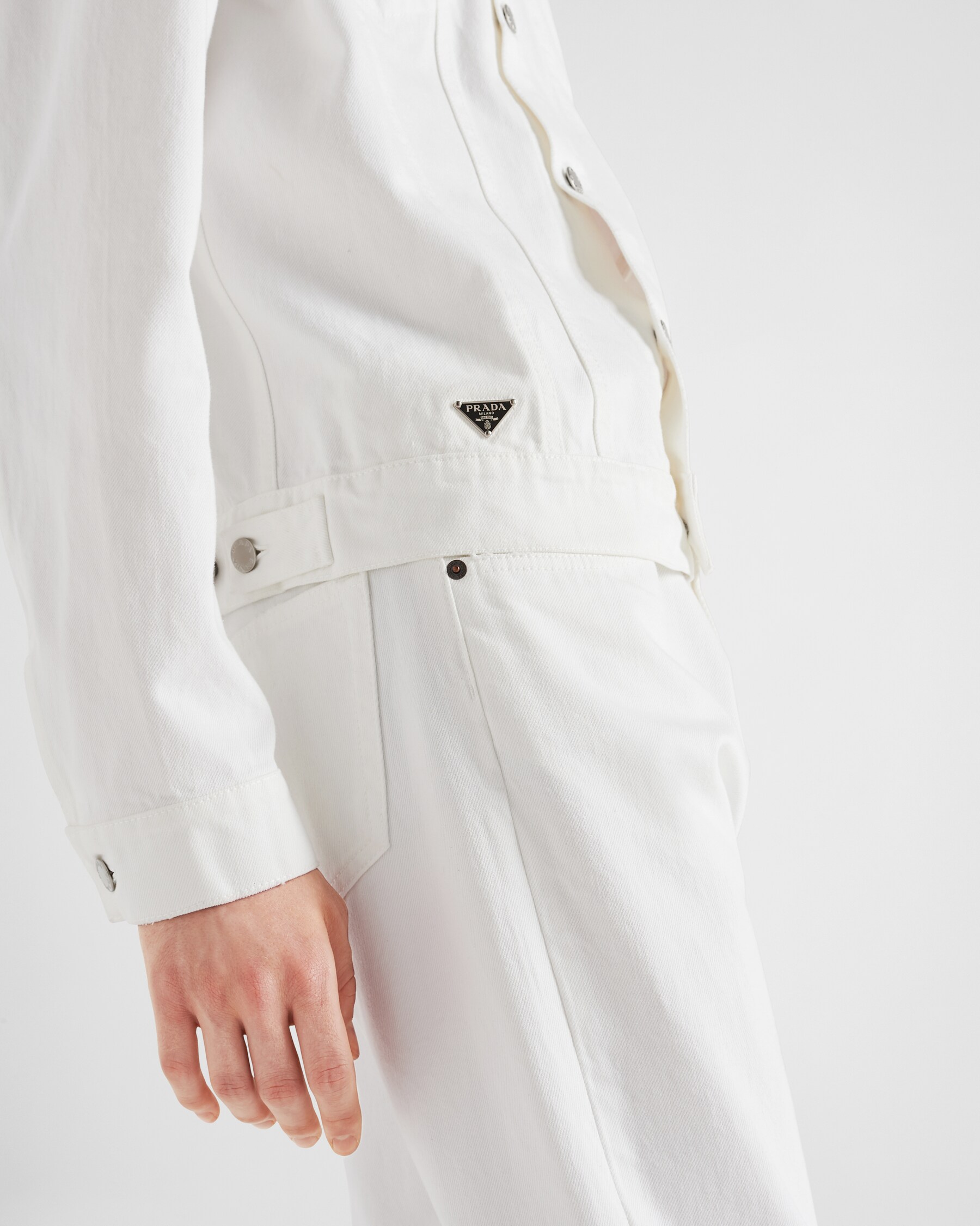 White Bull Denim Blouson Jacket | PRADA