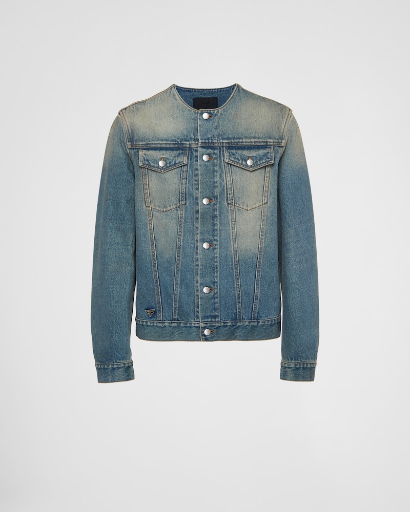 Light Blue Denim Blouson Jacket | PRADA