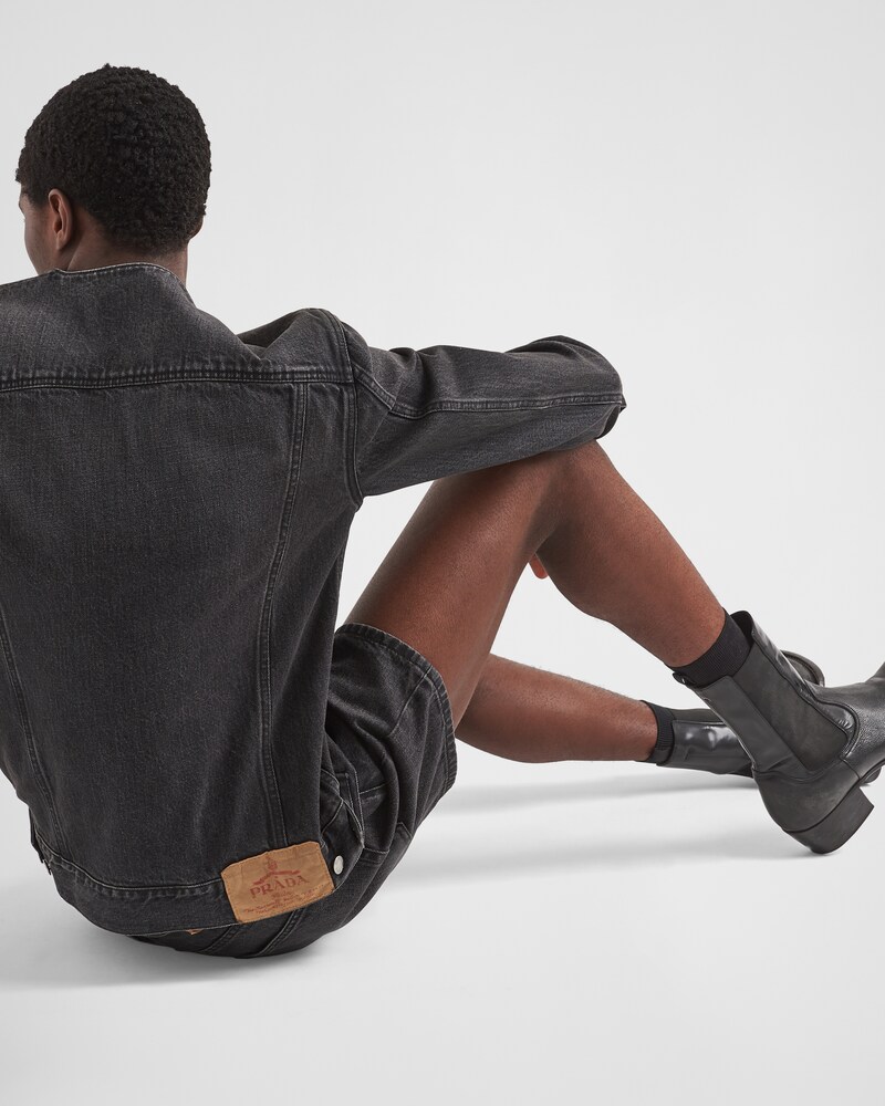 Black Denim Blouson Jacket | PRADA