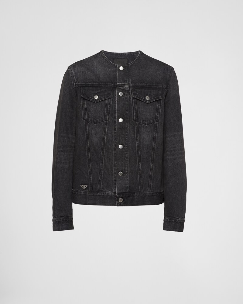 Black Denim Blouson Jacket | PRADA
