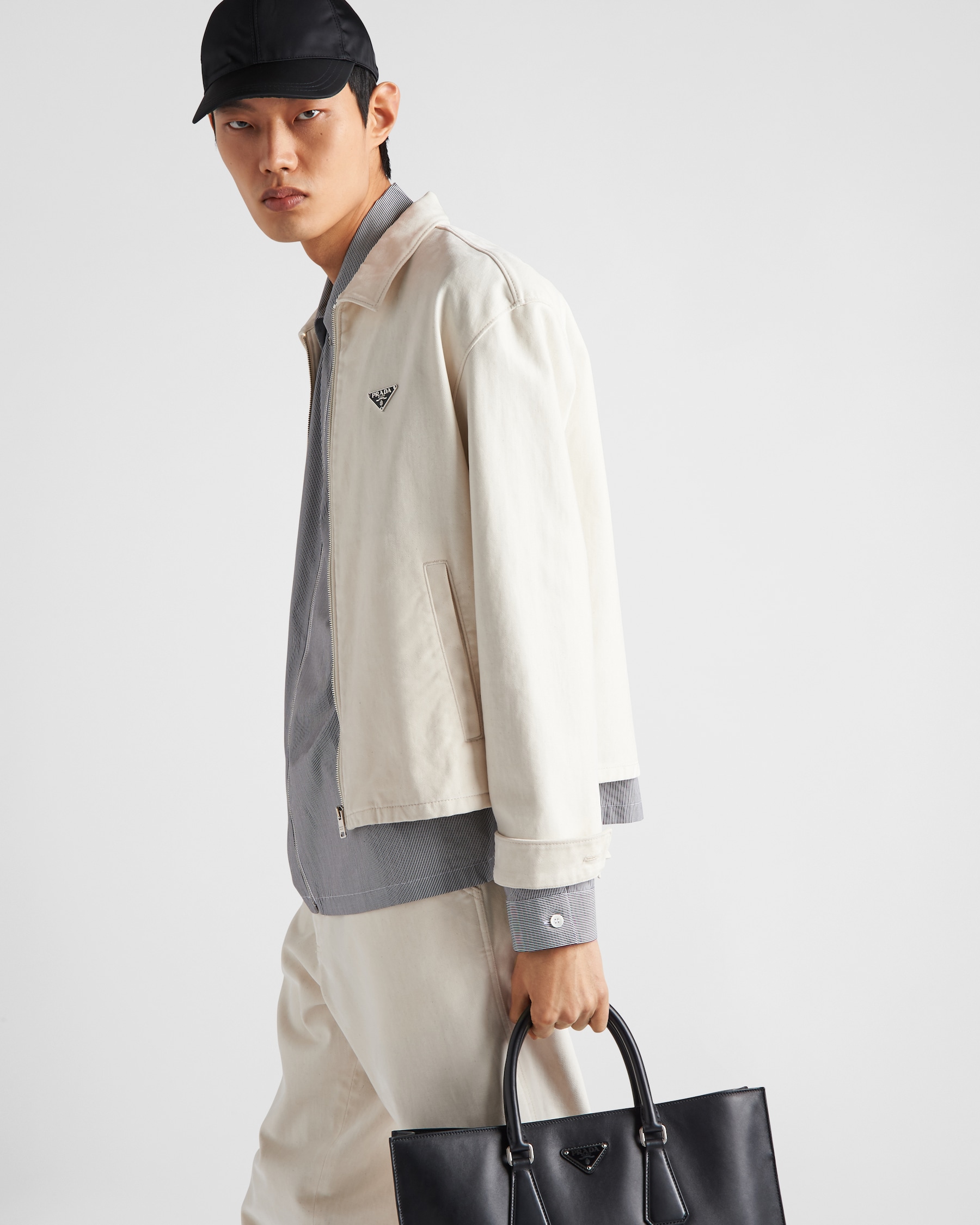 Natural Velvet Denim Blouson Jacket | PRADA