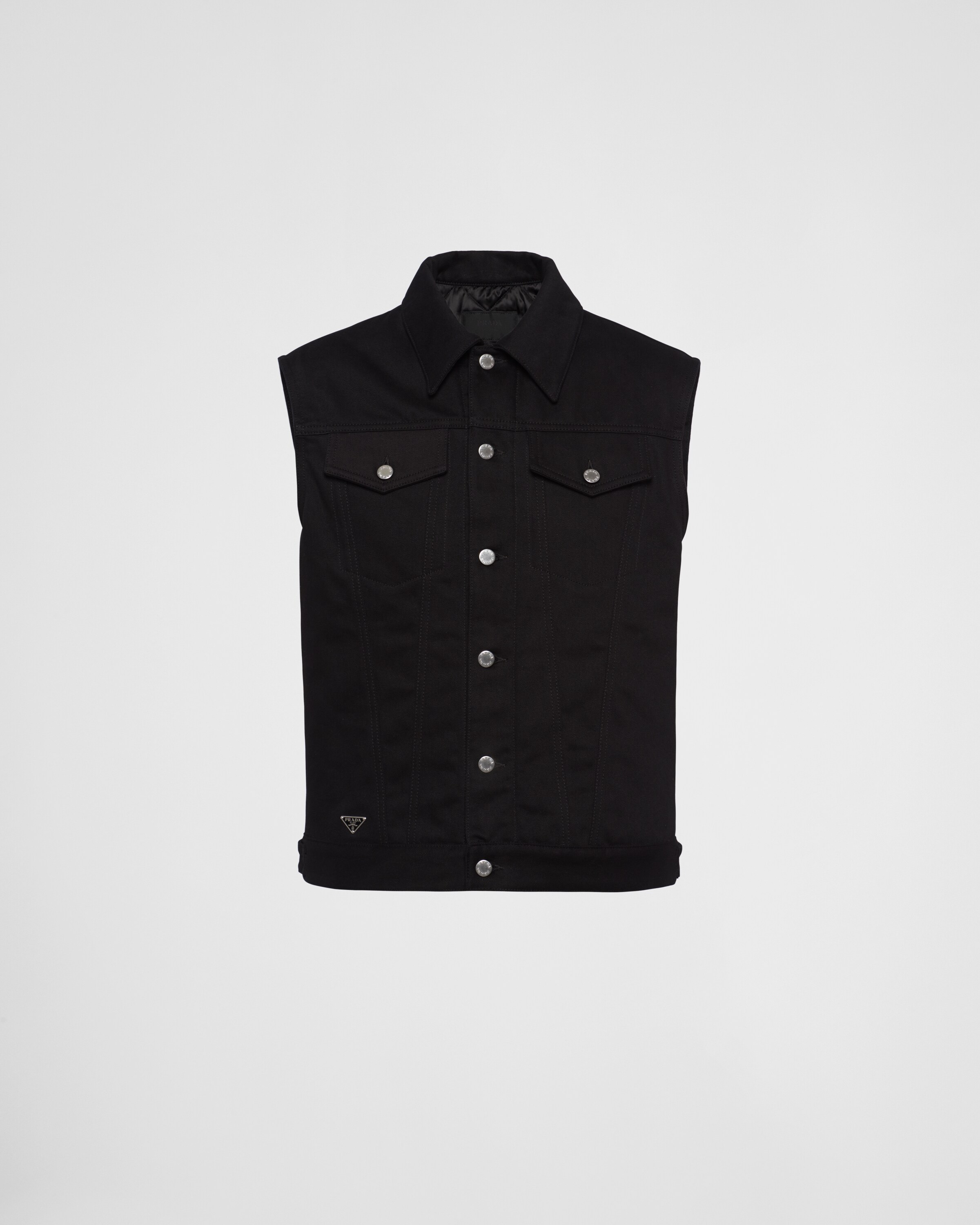 Black Bull Denim Vest | PRADA