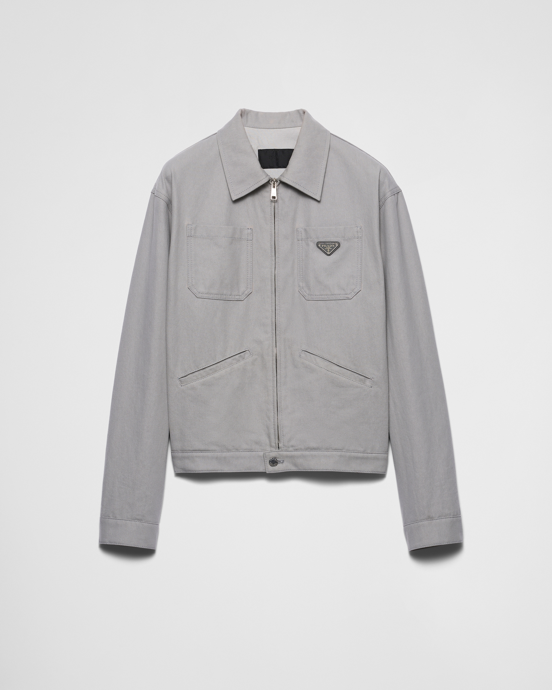 Gray Denim Blouson Jacket | PRADA