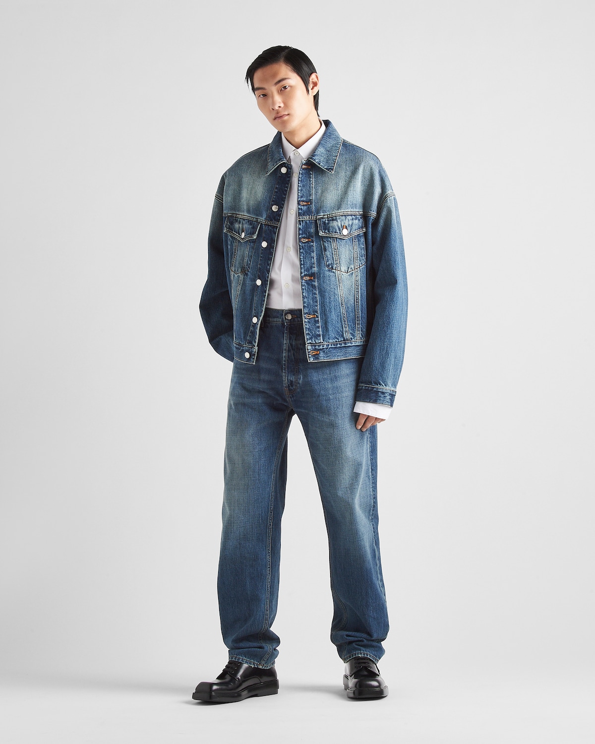 Navy Denim Trucker Jacket | PRADA