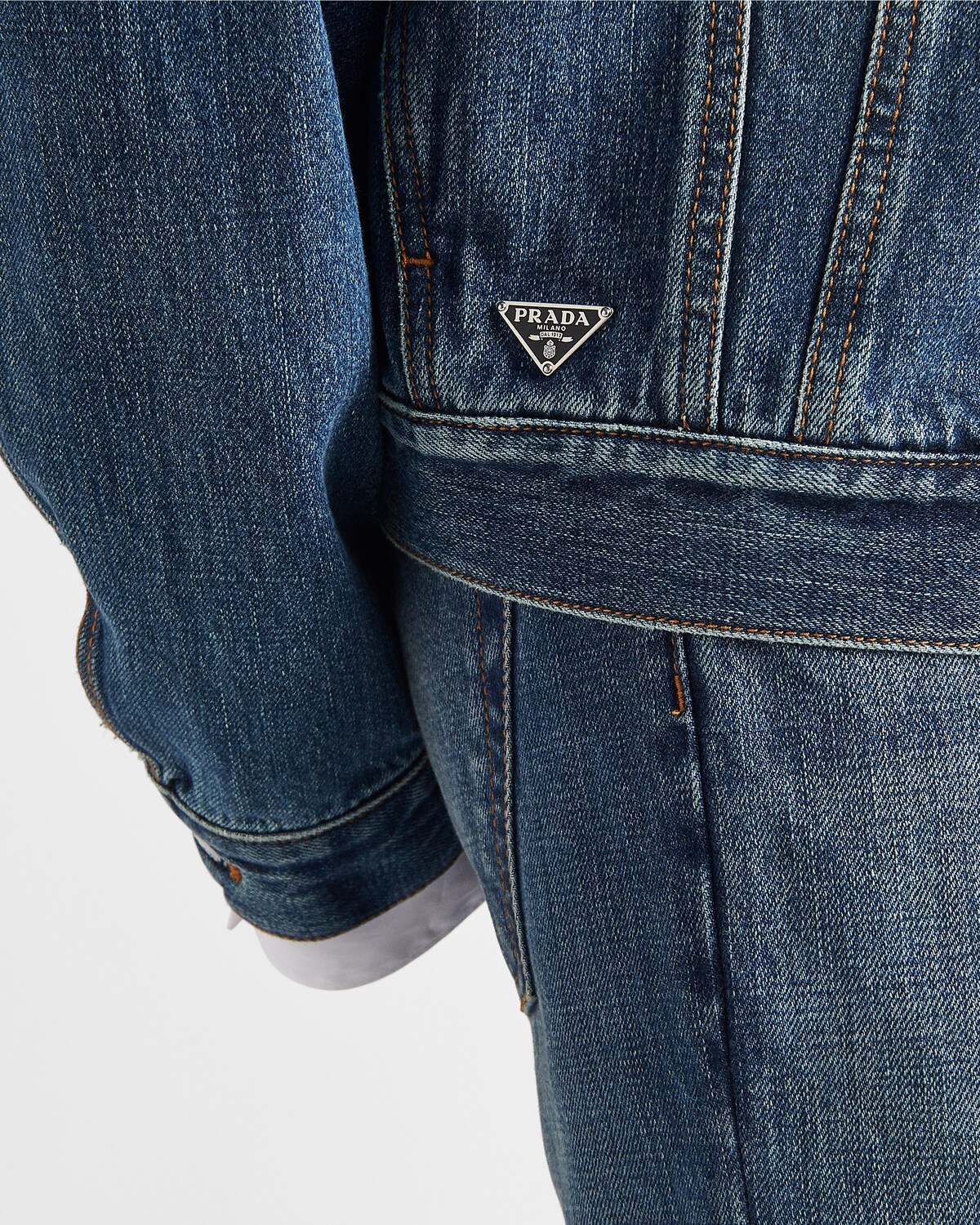 Navy Denim Trucker Jacket | PRADA