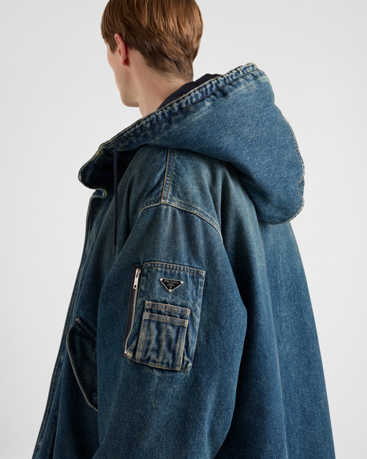 Navy Padded Denim Jacket | PRADA