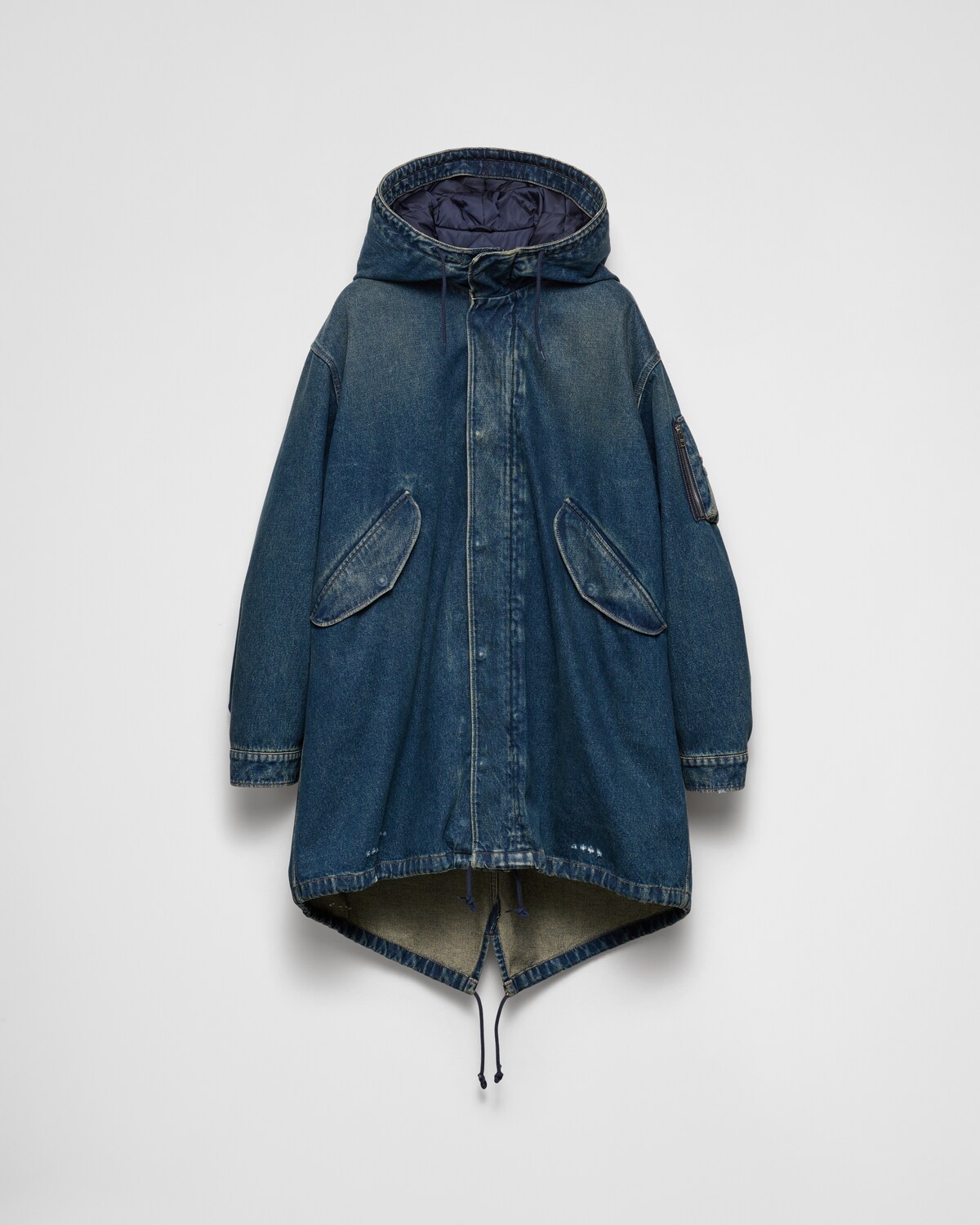 Navy Padded Denim Jacket | PRADA
