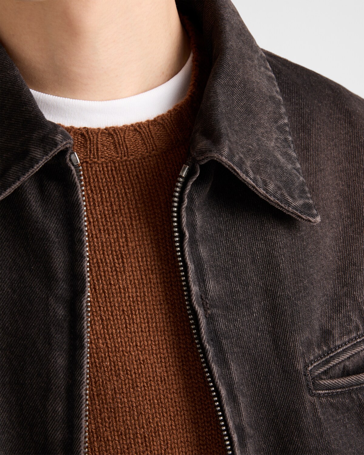 Brown Padded Denim Blouson Jacket | PRADA