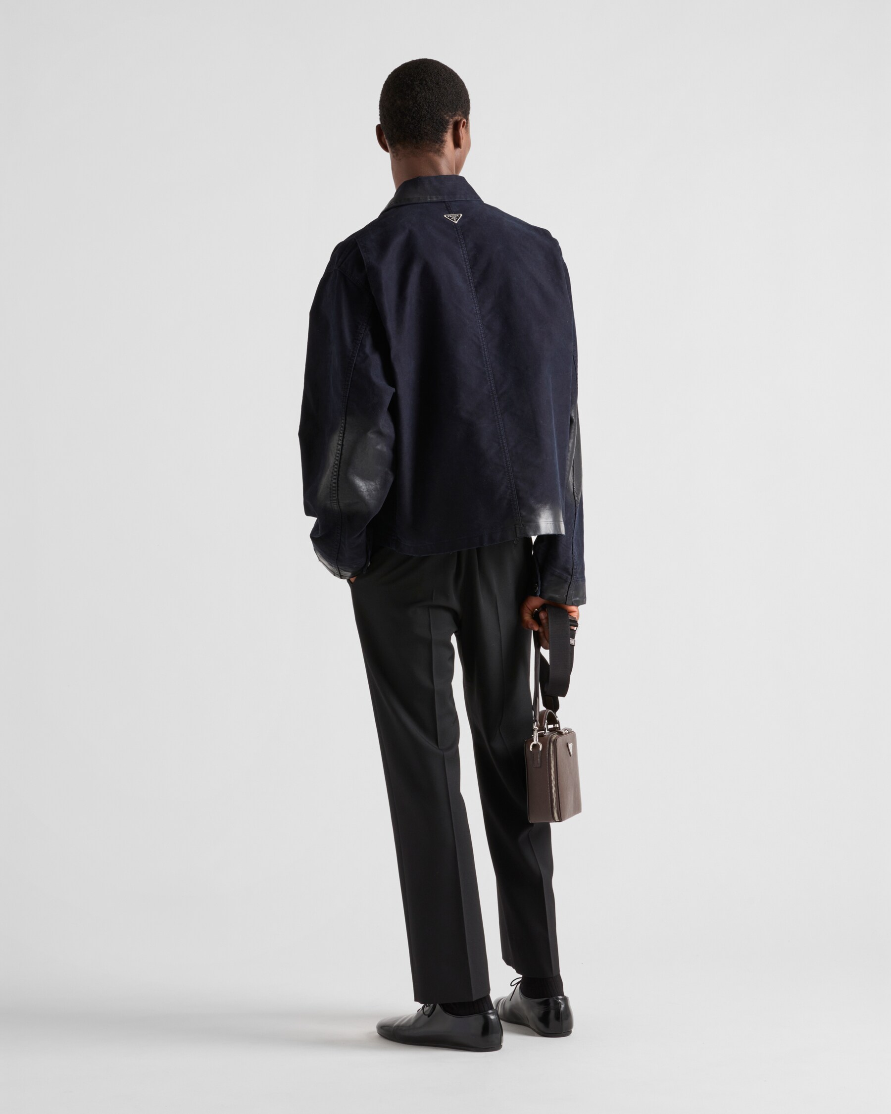 Navy Moleskin Blouson Jacket | PRADA