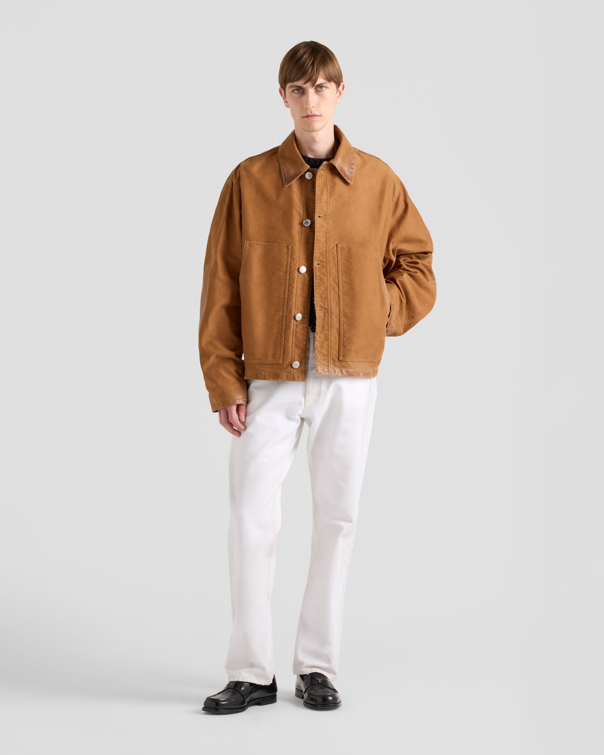 Brown Moleskin Blouson Jacket | PRADA