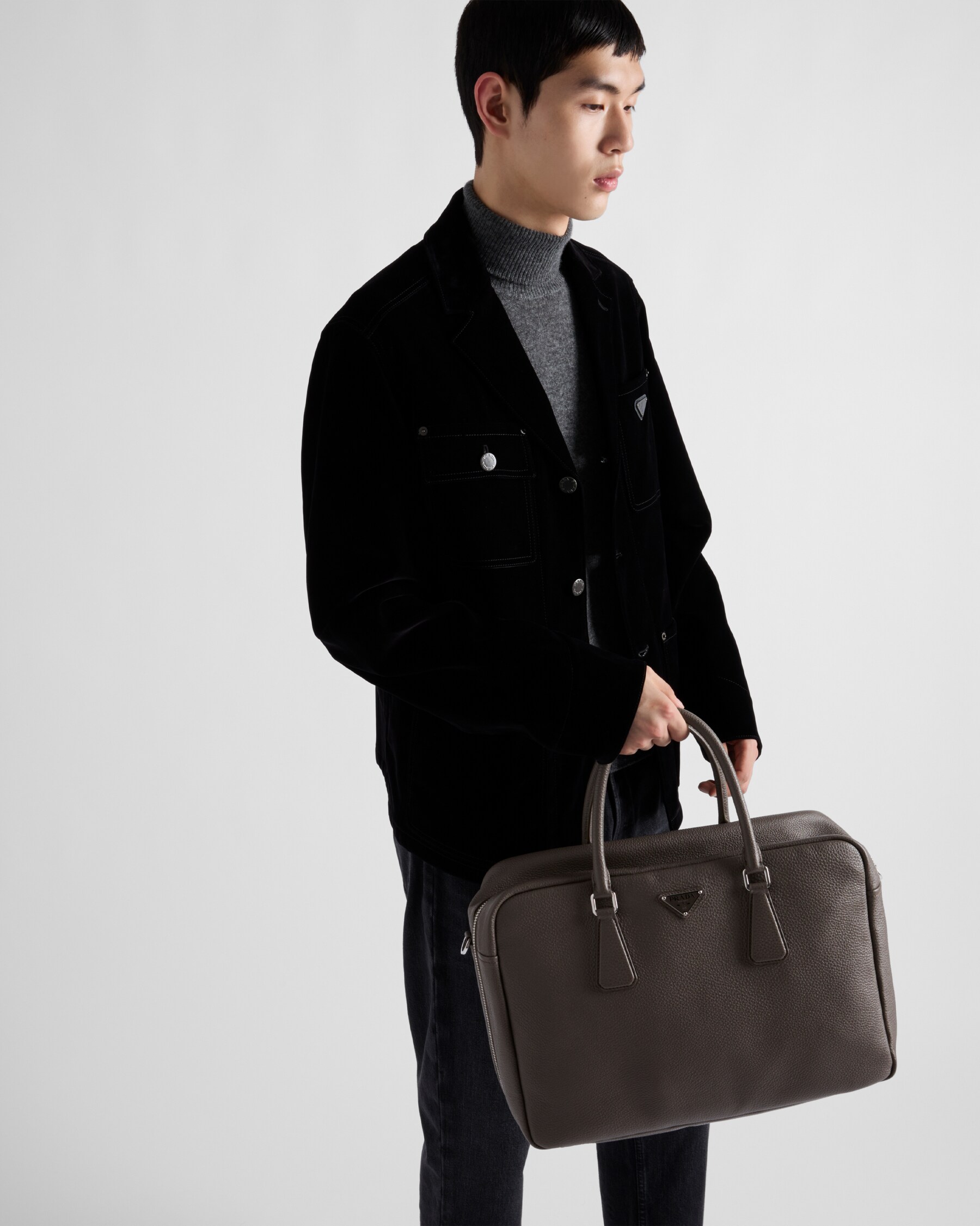 벨벳 데님 블루종 블랙 | PRADA