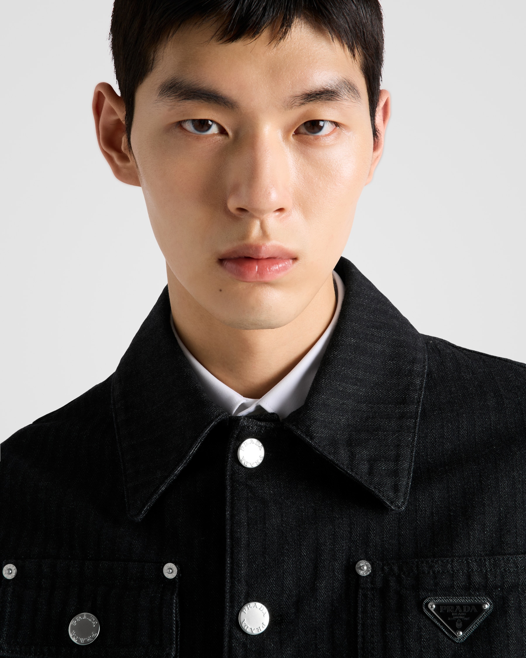 ブラック シェブロンデニム ブルゾンジャケット | PRADA