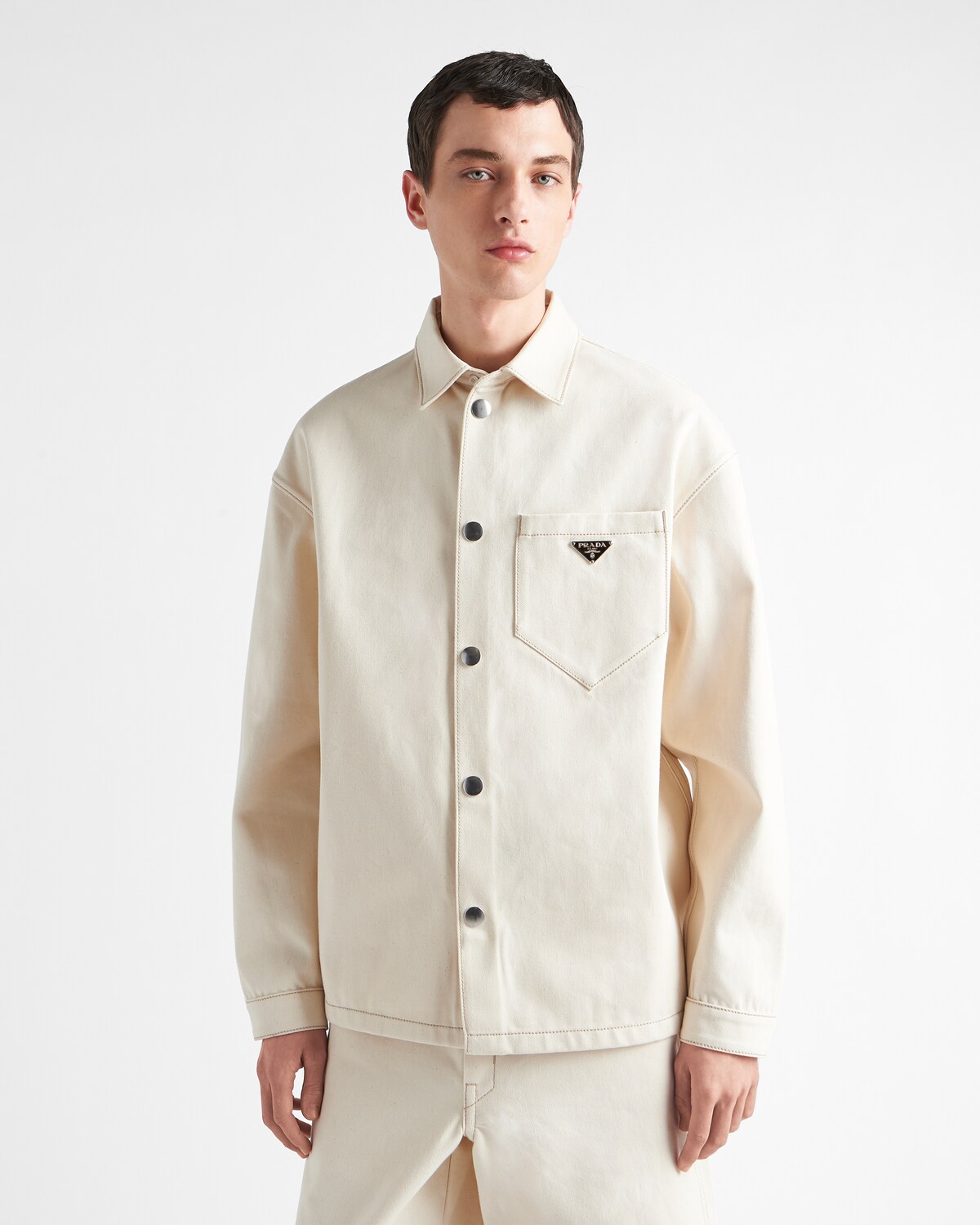 Beige Bull Denim Shirt | PRADA