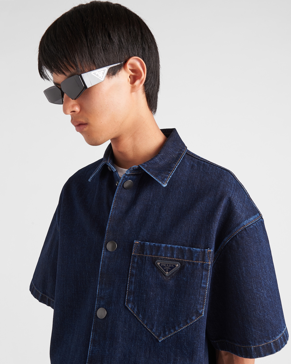 Navy Denim Shirt | PRADA