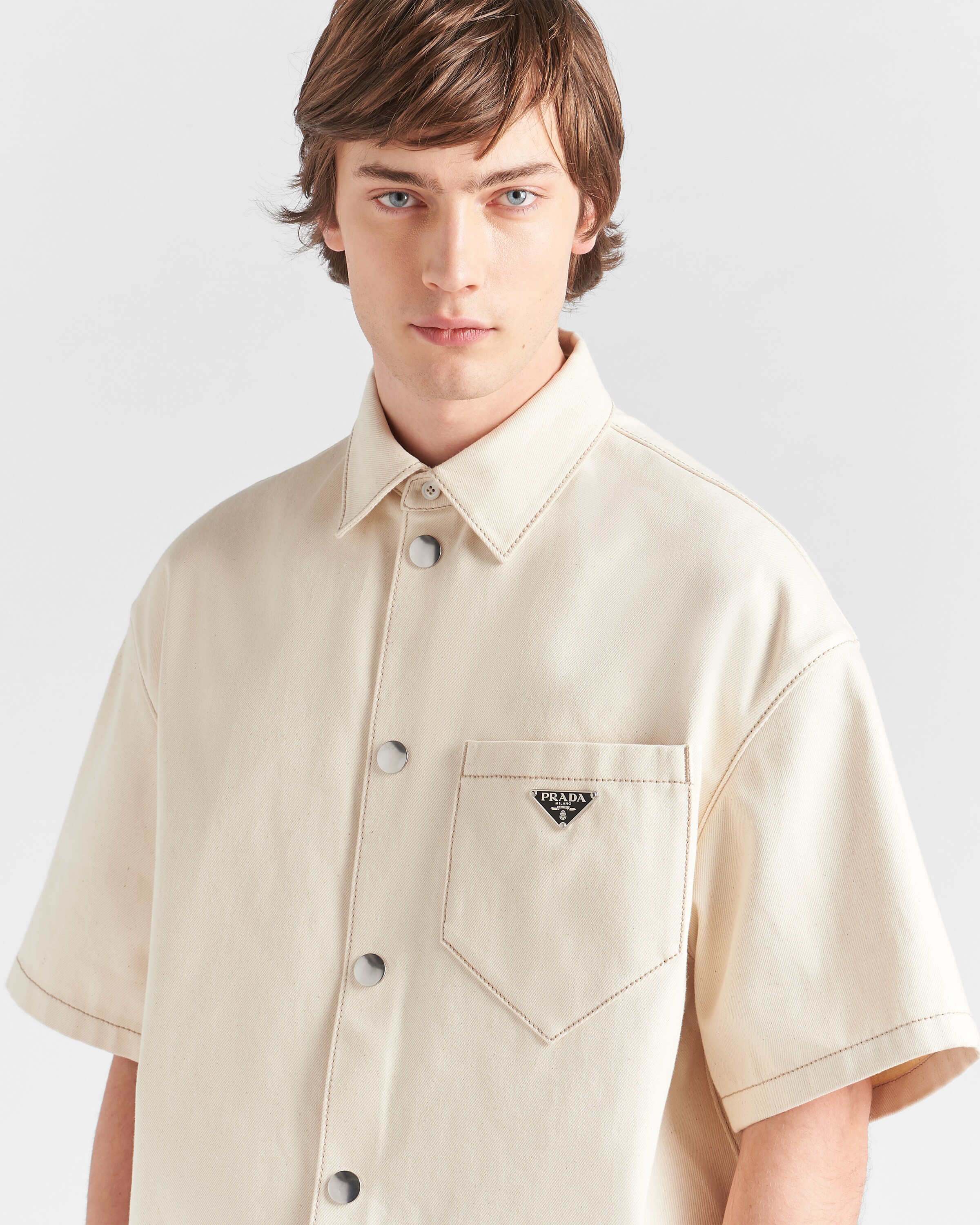 Beige Bull denim shirt | Prada