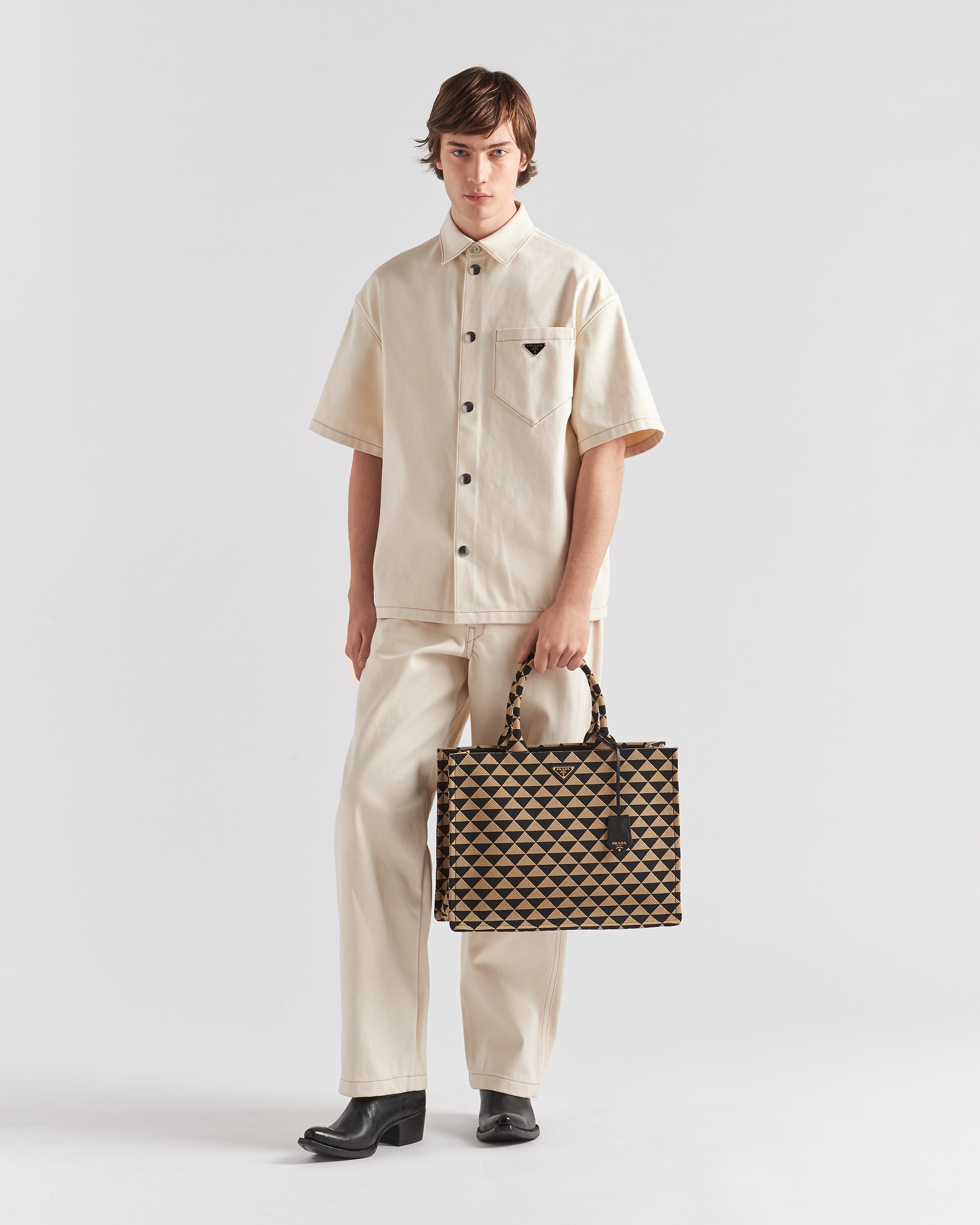 Beige Bull denim shirt | Prada