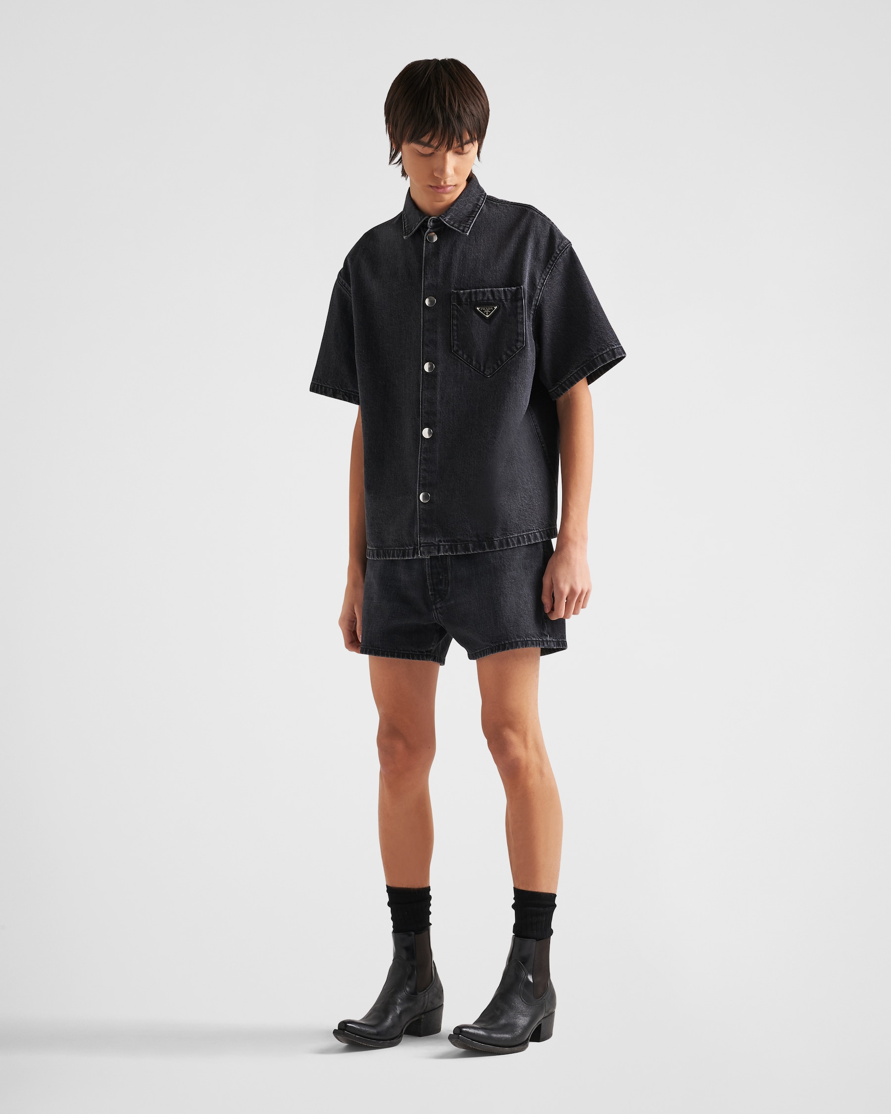 Black Denim Shirt | PRADA