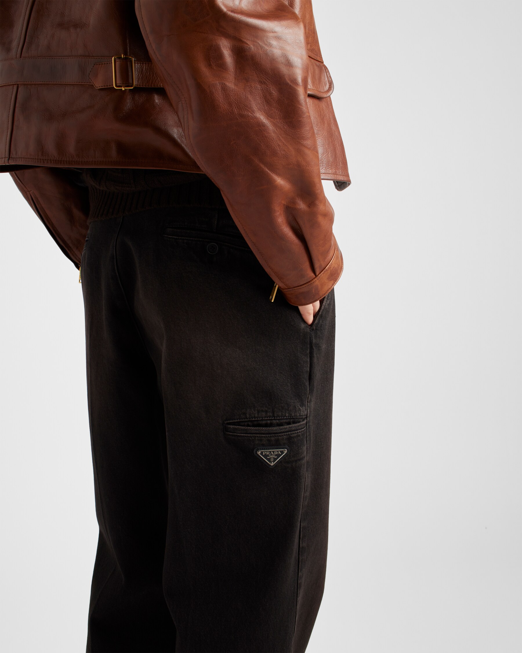 Brown Relaxed Fit Denim Jeans | PRADA