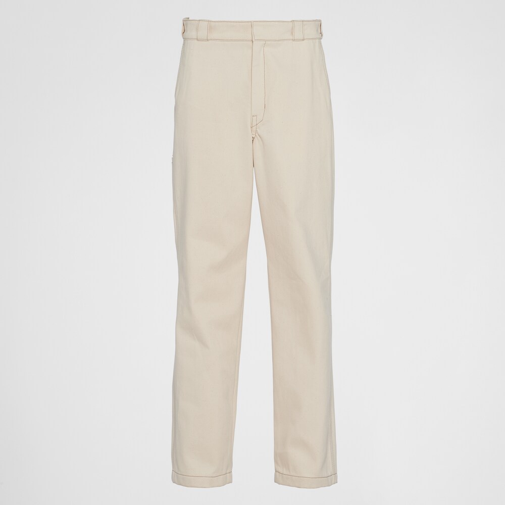 Beige Bull denim pants | Prada