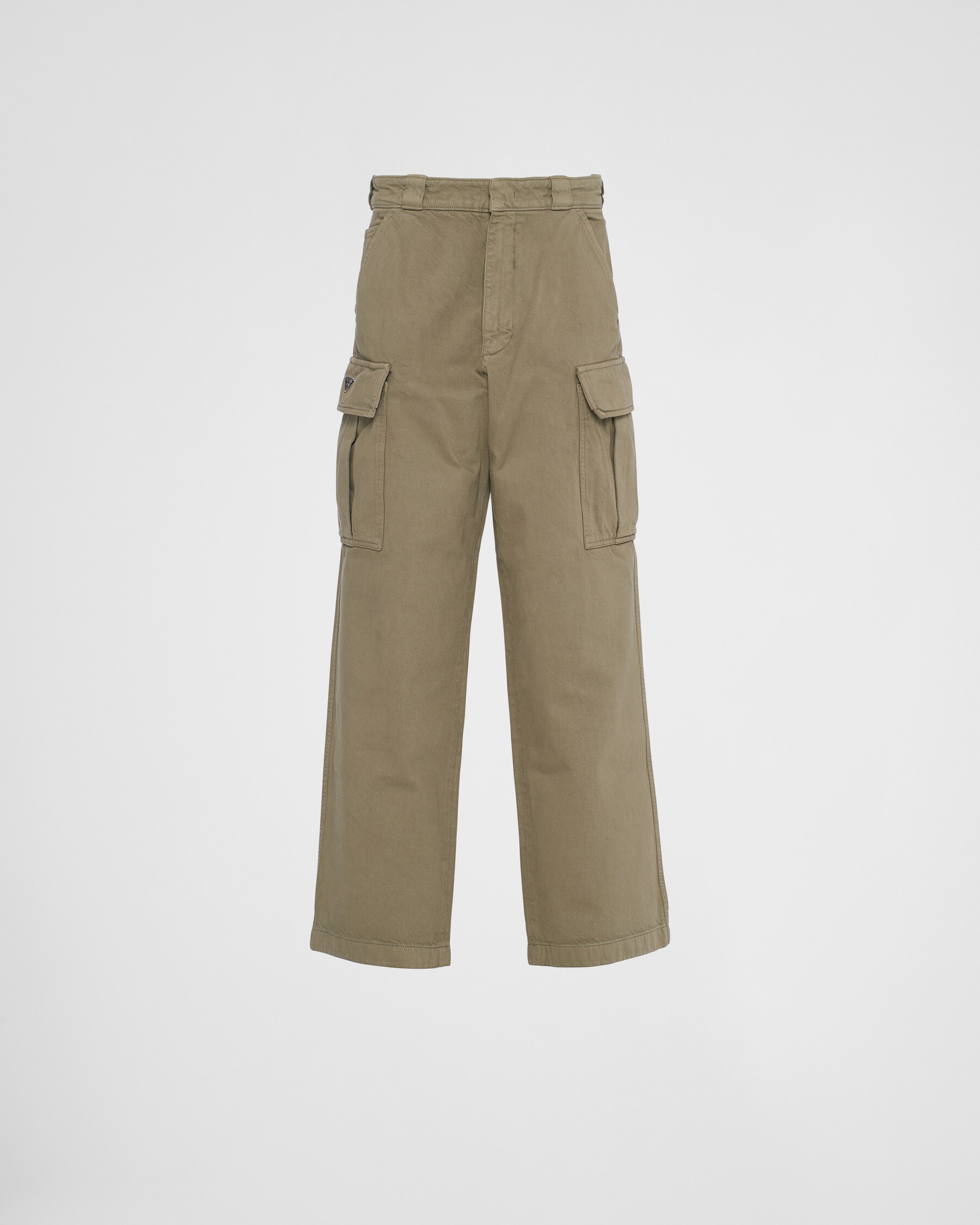 Clay Grey Bull Denim Cargo Jeans | PRADA